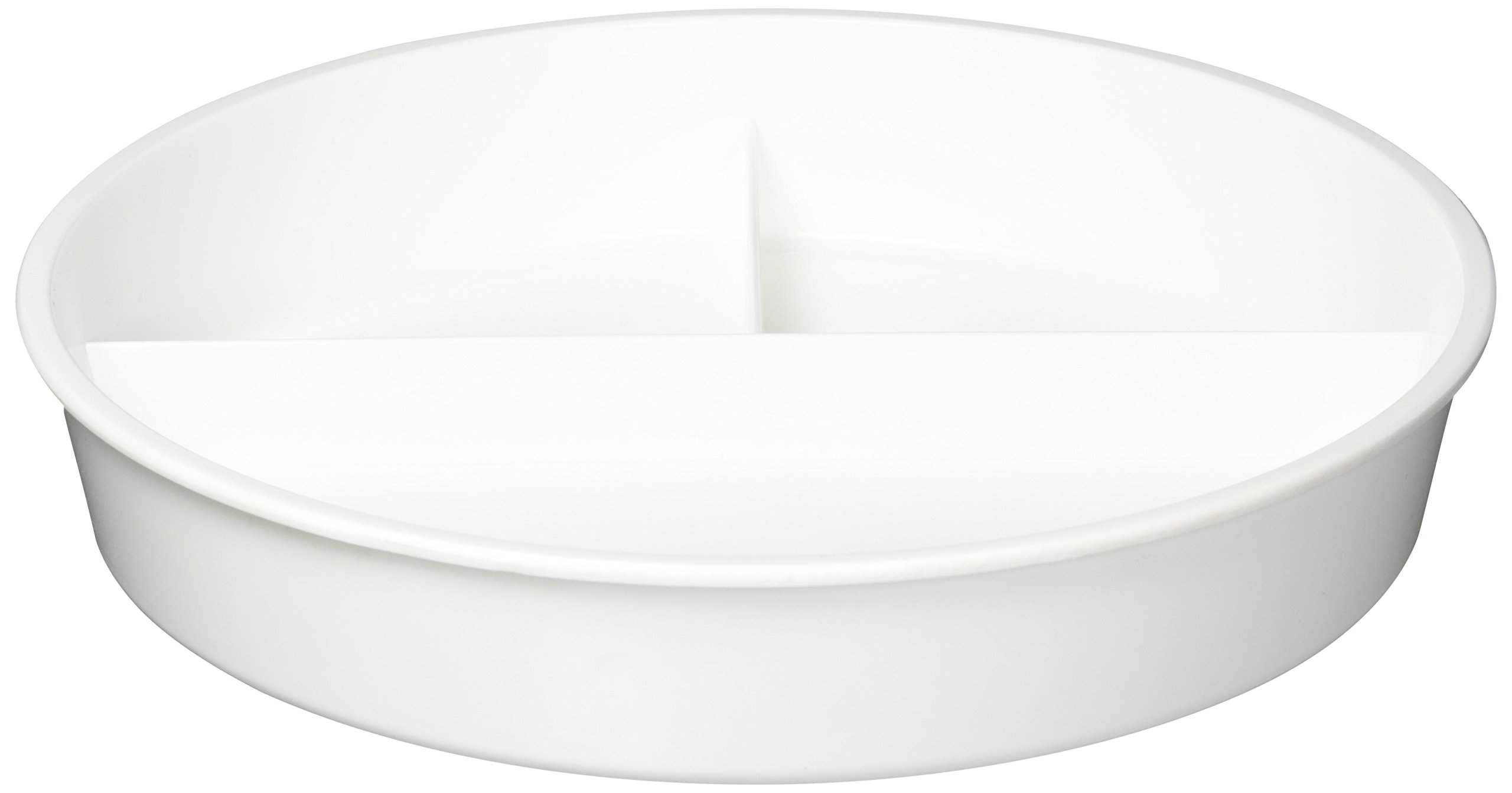 Sammons Preston - 40928 High-Sided Divided Dish, White, Break-Resistant & Lightweight Polypropylene Plastic, 10" Diameter, 1.75" High Vertical Sides & 7/8" Section Dividers, Includes Lid for Travel & Storage