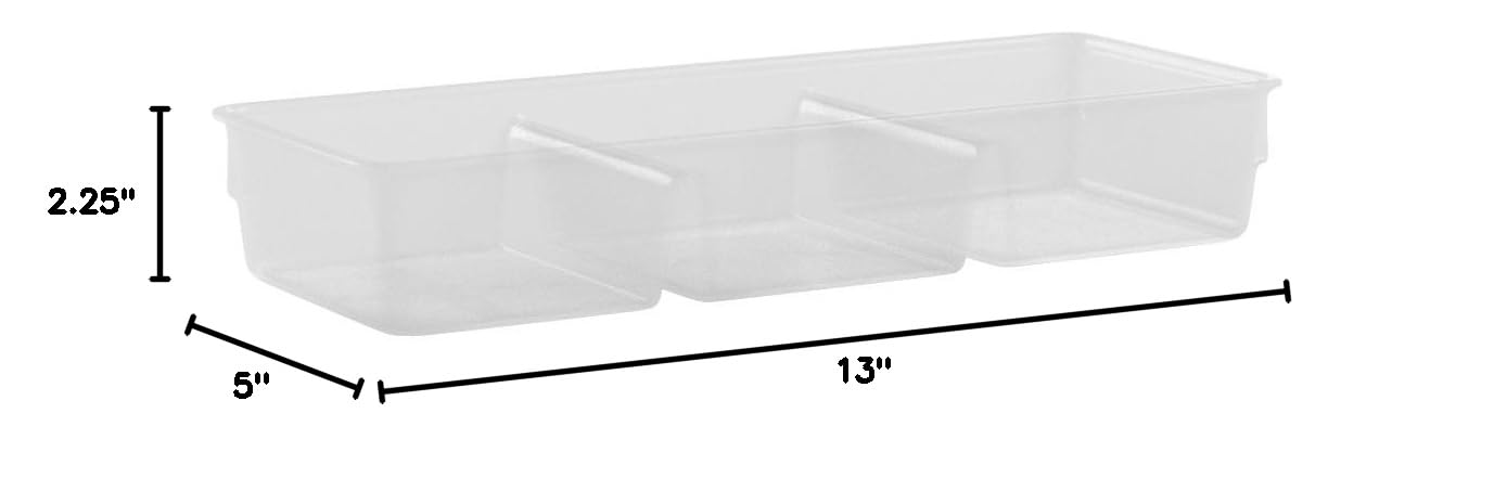 iDesign Linus Plastic Dresser and Vanity Organizer, Storage Bin for Bathroom, Bedroom, Office, Craft Room, Fridge, Freezer, Pantry, 12" x 5" x 3", Clear