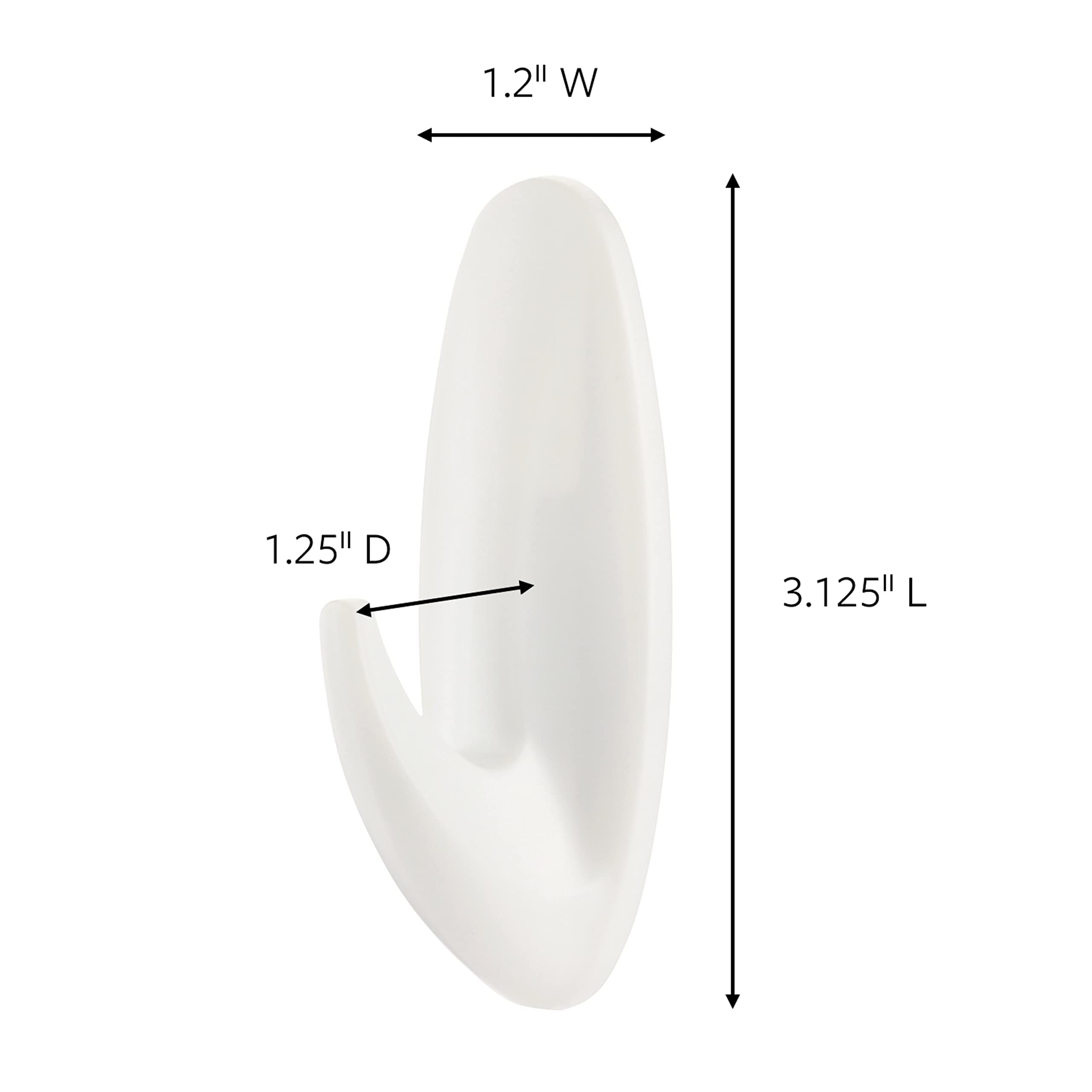 Command Medium Designer Hooks, White, 2-Hooks, Organize & Decorate Damage-Free