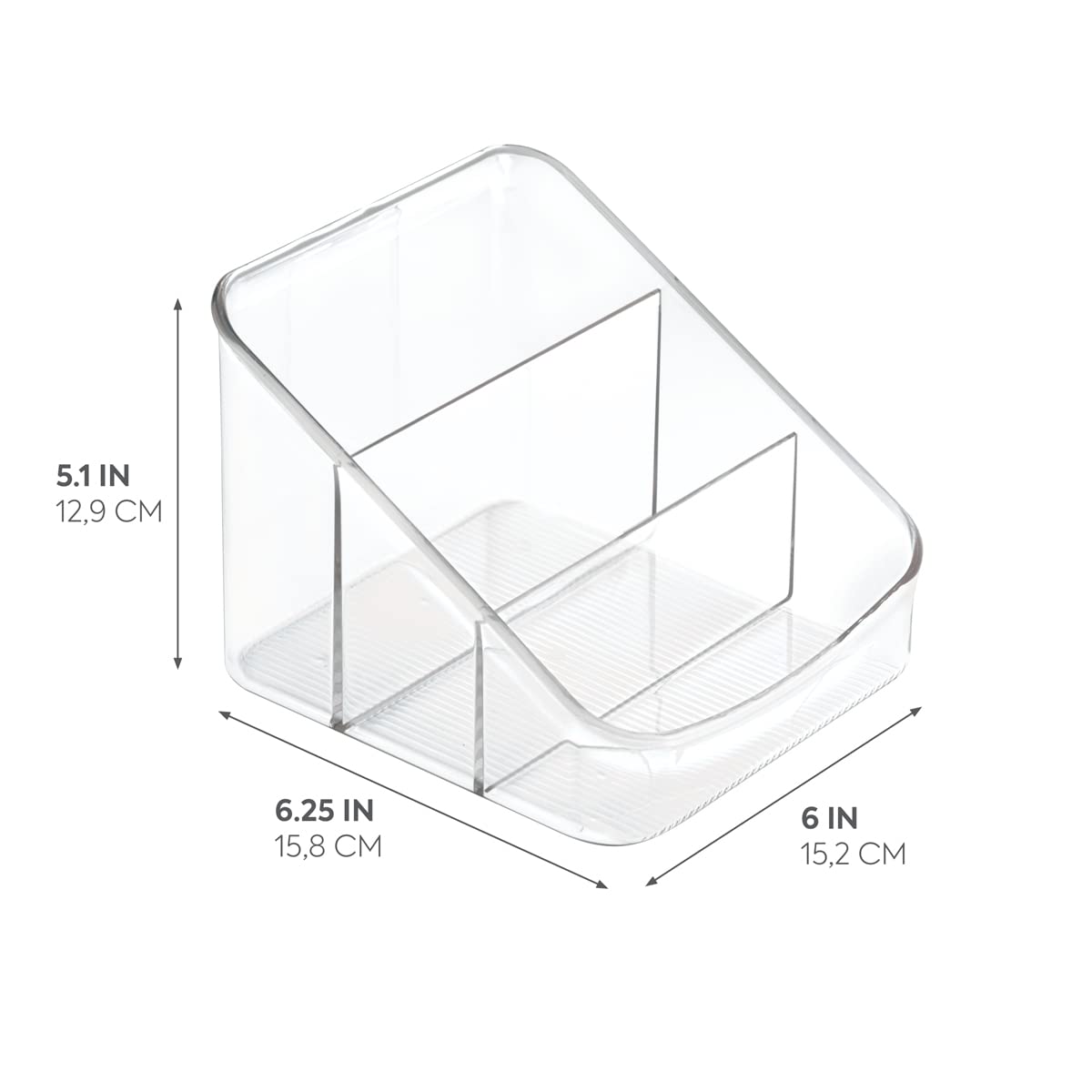 iDesign Linus BPA-Free Plastic 3-Tier Packet Organizer - 6.25" x 5.75" x 5", Clear