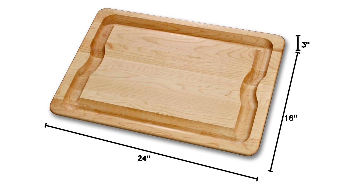 J.K. Adams 24-Inch-by-16-Inch Sugar Maple Wood Barbeque Carving Board