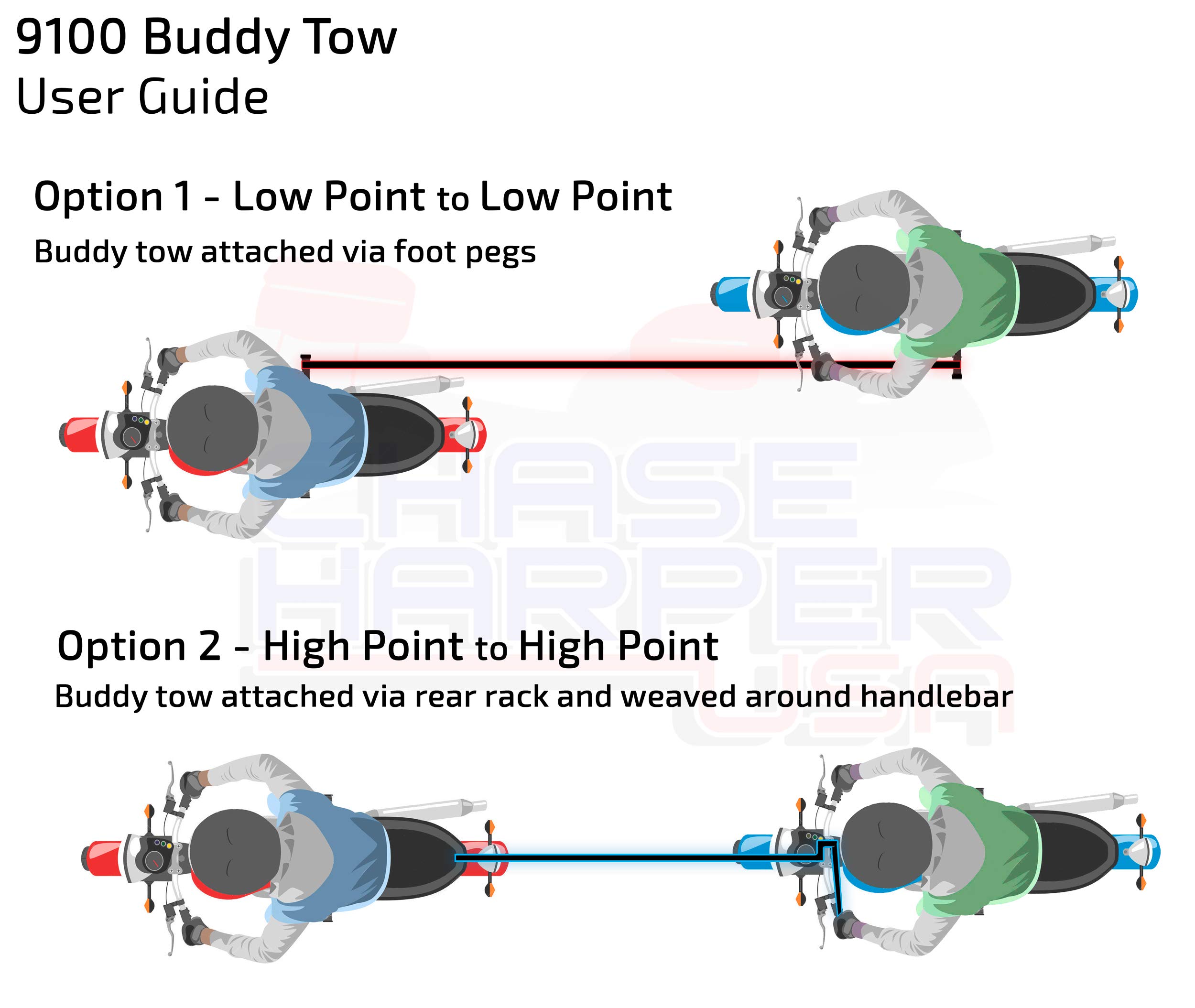 Chase Harper USA 9100 - Buddy Tow - Tough Military spec Nylon Webbing (1785 lb. Test) 12' x 1" - Black