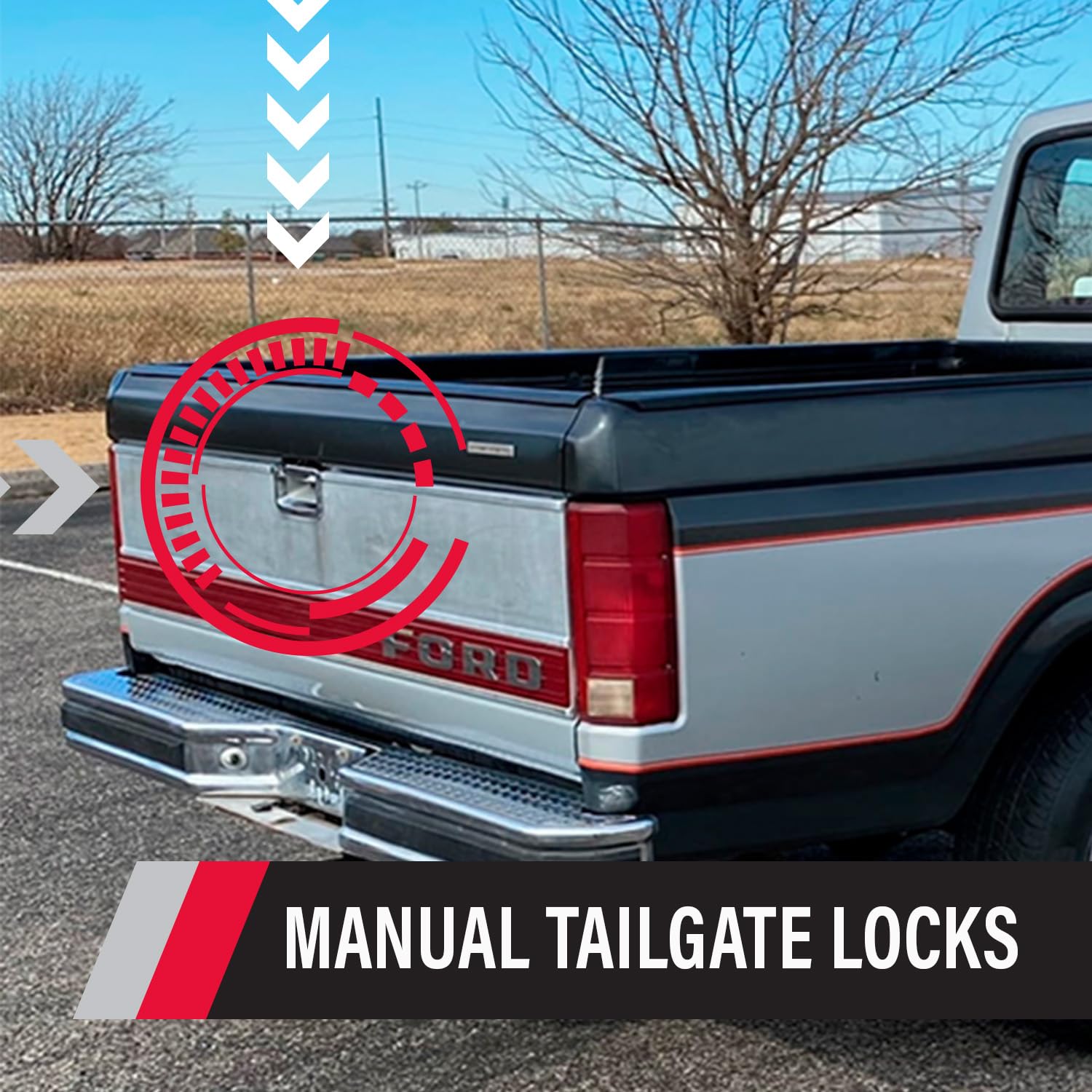 Pop & Lock PL2300 Black Manual Tailgate Lock (Works only with Factory Steel Handle)