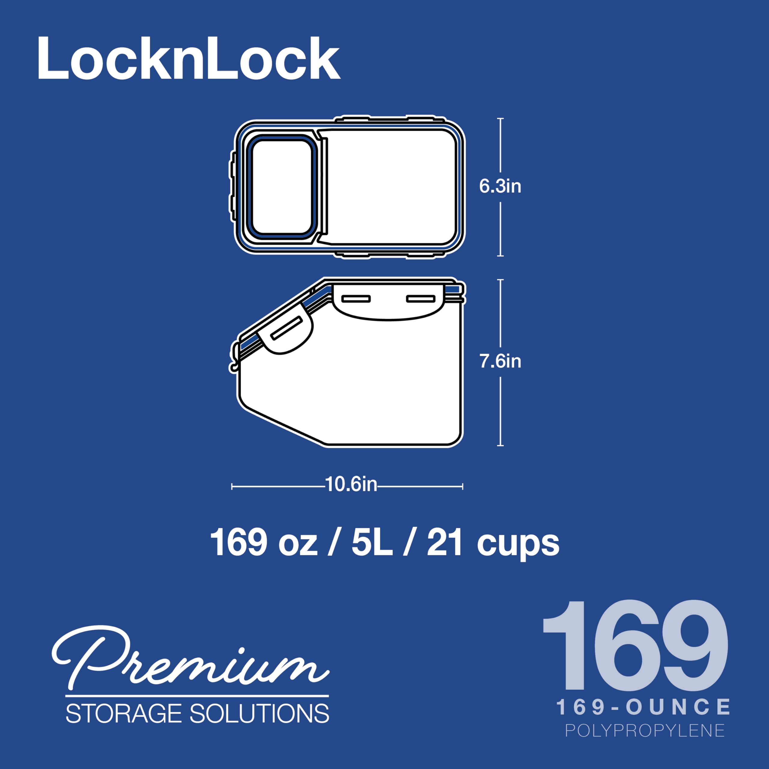 LocknLock Easy Essentials Food Lids (Flip-Top) / Pantry Storage, BPA Free, Top-21 Cup-for Beans, Clear