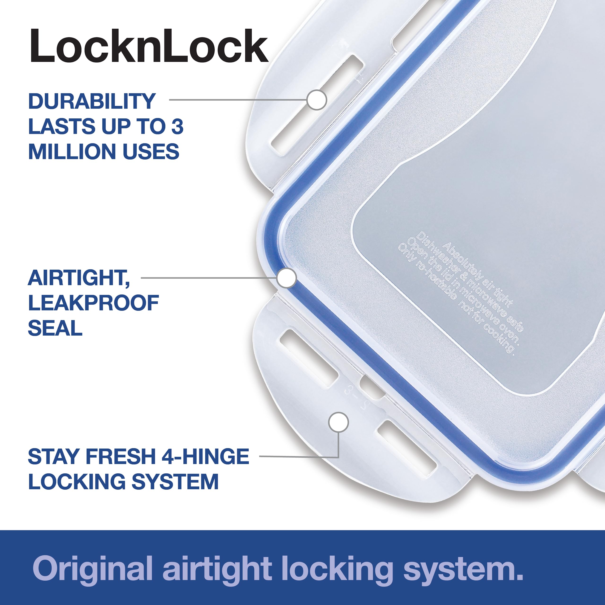 LocknLock Easy Essentials Food Lids (Flip-Top) / Pantry Storage, BPA Free, Top-21 Cup-for Beans, Clear