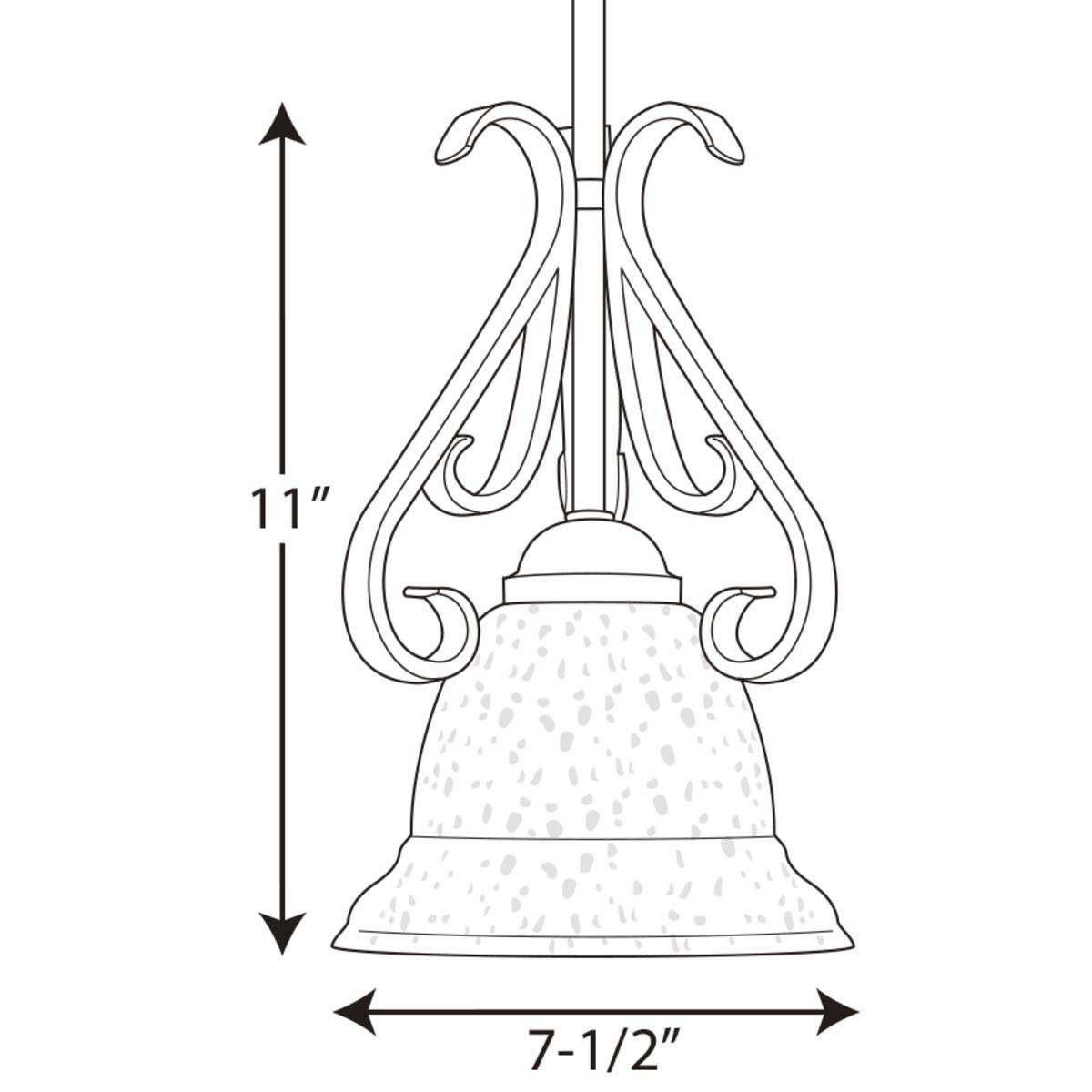 Progress Lighting P5153-77 Traditional Six Bath from Broadway Collection in Pewter, Nickel, Silver Finish Lighting Accessory, 7-1/2-Inch Diameter x 11-Inch Height, Forged Bronze