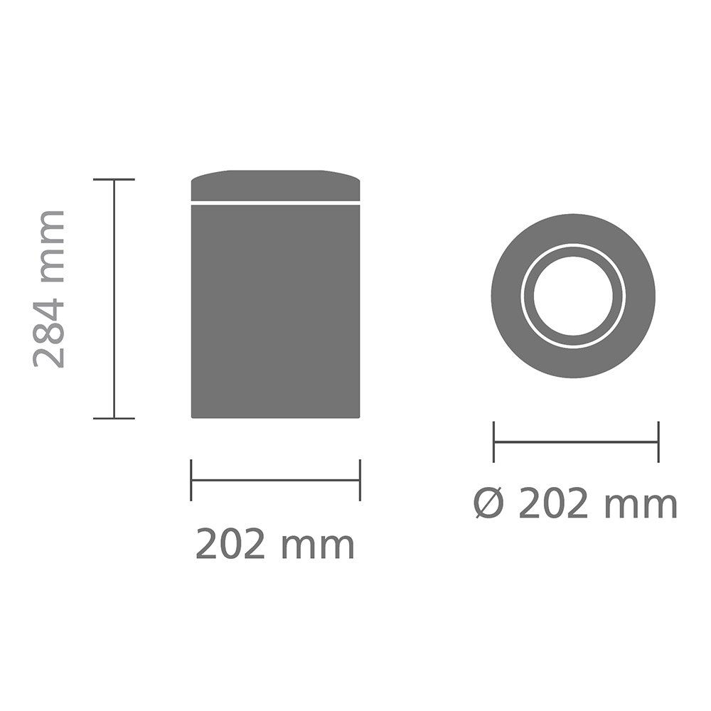 Brabantia Flameguard Waste Paper Bin, 7 L - Brilliant Steel