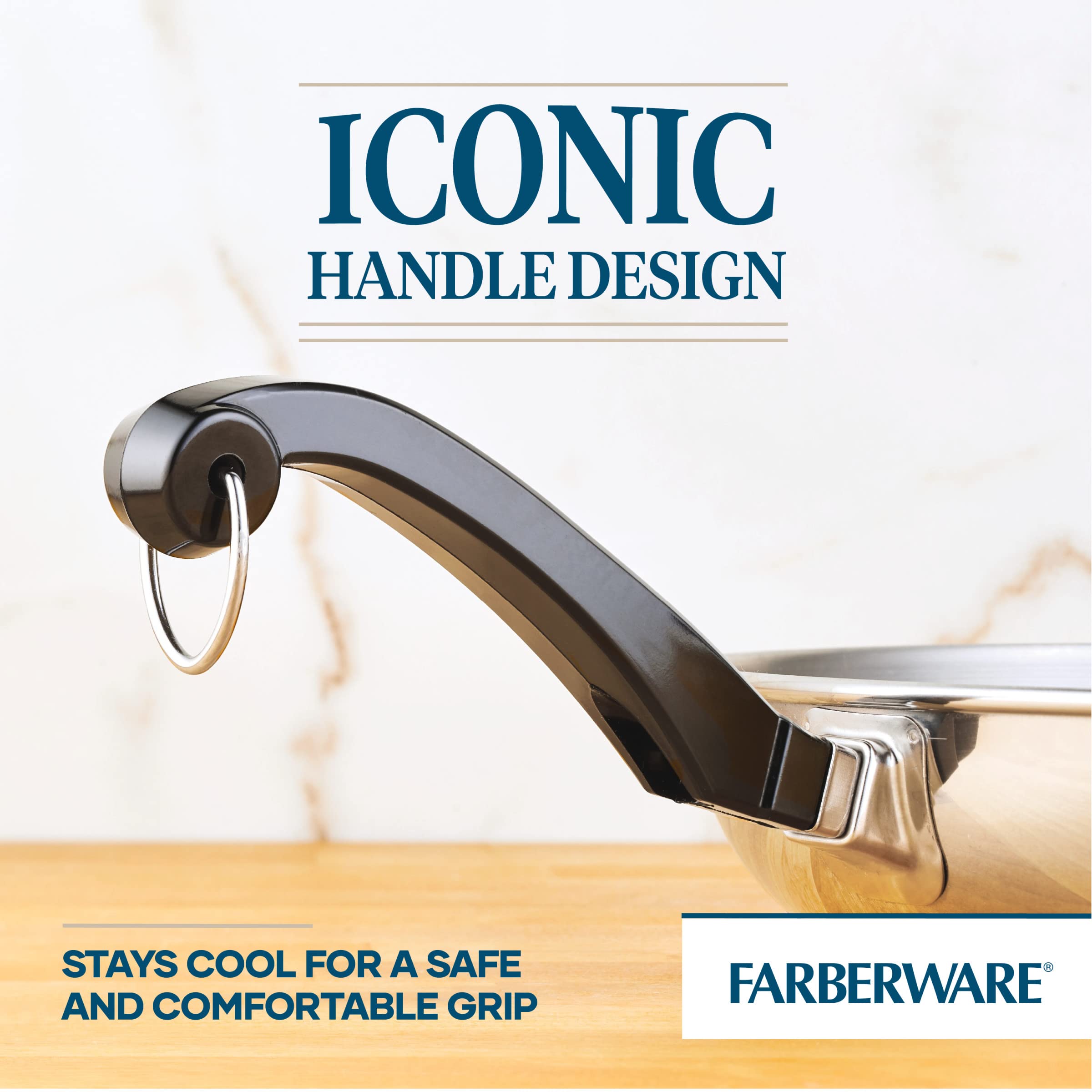 Farberware Classic Stainless Steel Frying Pan Set / Fry Pan Set / Stainless Steel Skillet Set - 8.25 Inch and 10 Inch, Silver