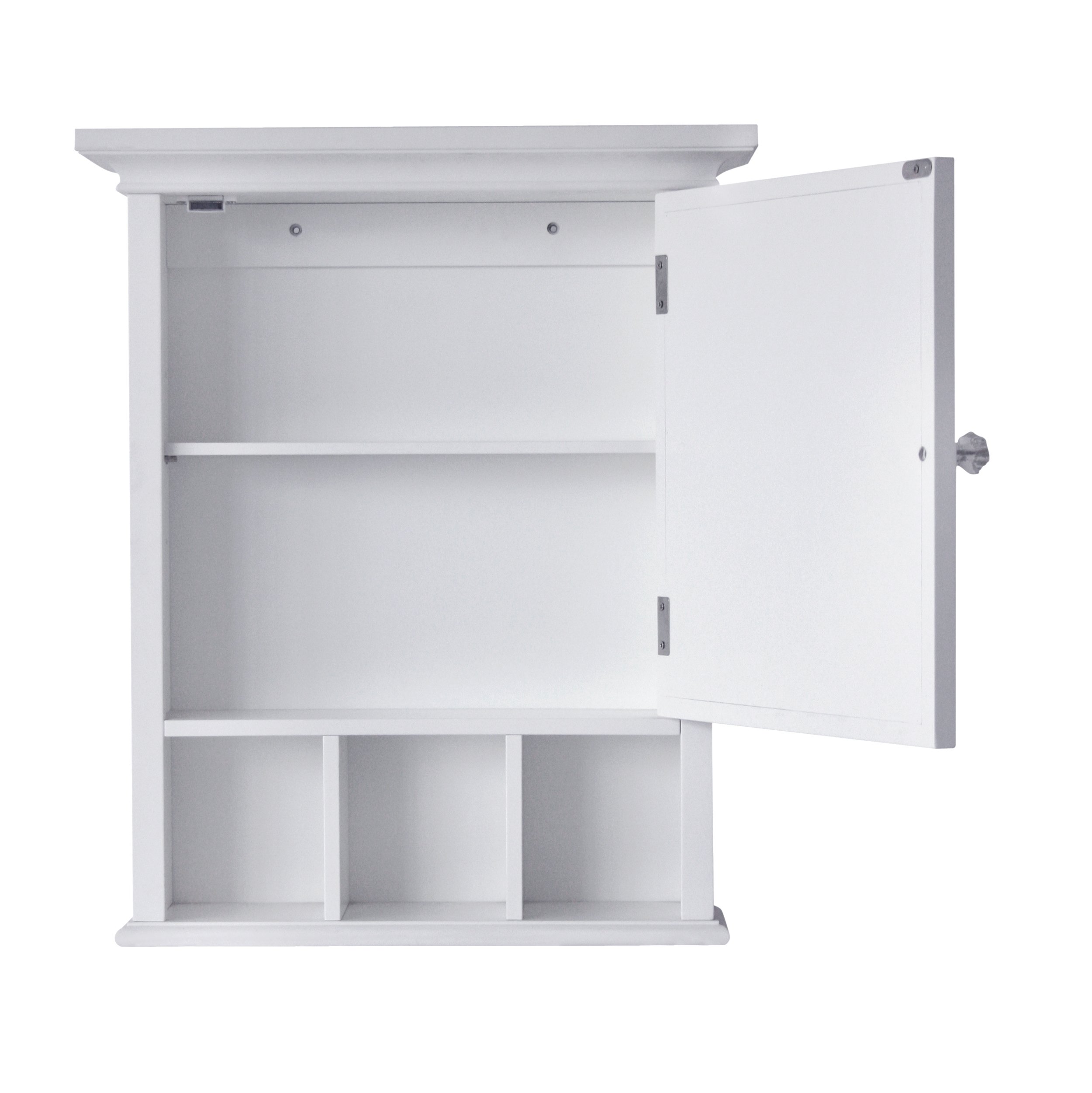 Elegant Home Fashions Neal Removable Wooden Medicine Cabinet with Mirrored Door, White