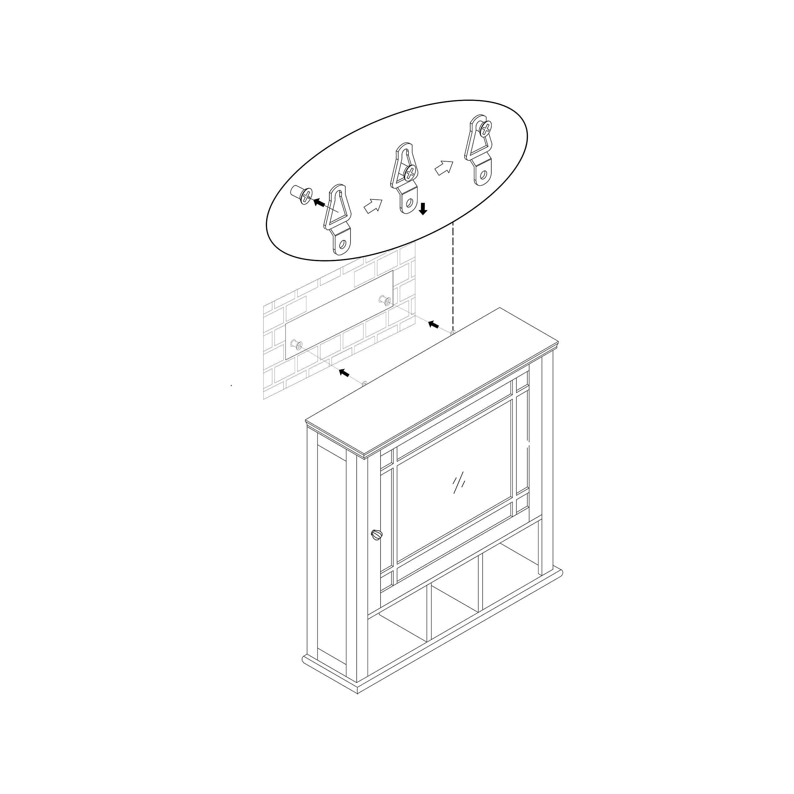 Elegant Home Fashions Neal Removable Wooden Medicine Cabinet with Mirrored Door, White
