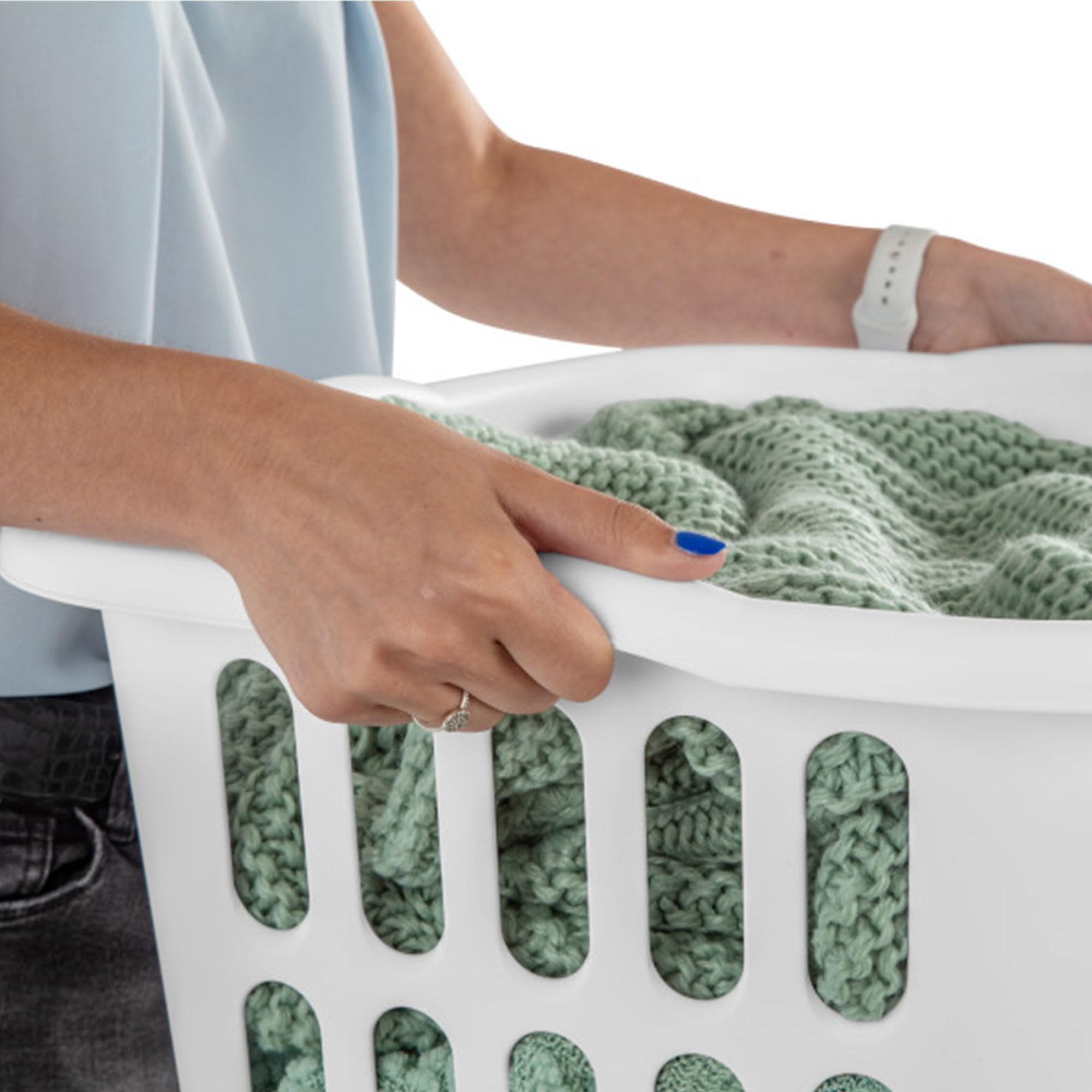 Sterilite 12458012 1.5 Bushel/53 Liter Rectangular Laundry Basket, White (Pack of 12)