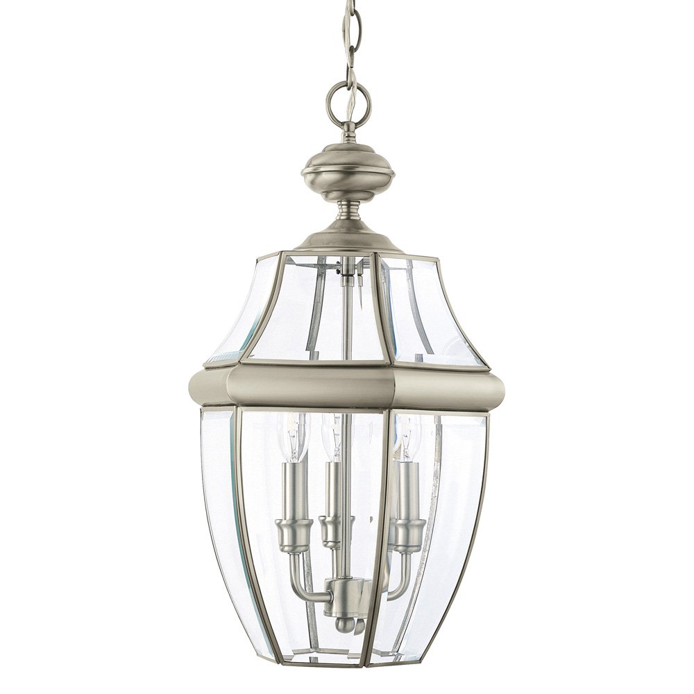 Sea Gull Lighting 6039-965 Lancaster Outdoor Pendant Lantern Outside Fixture, Three - Light, Gray