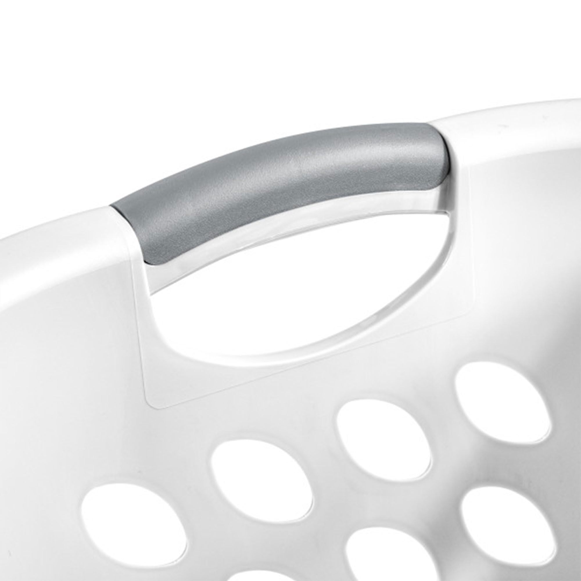 Sterilite 12108006 1.25 Bushel/44 Liter Ultra Hip Hold Laundry Basket, White Basket w/ Titanium Inserts, 6-Pack