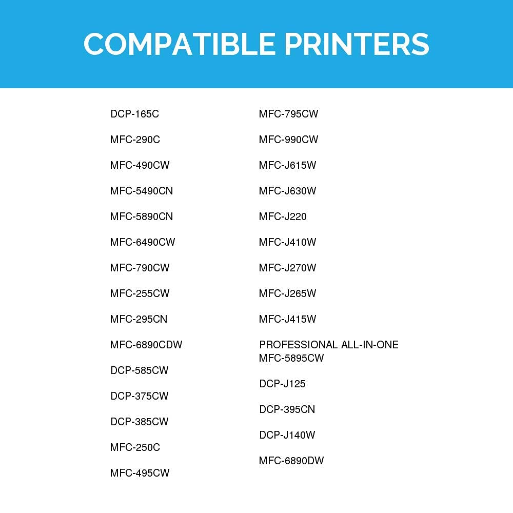 LD Compatible Ink Cartridge Replacements for Brother LC61 (4 Black, 2 Cyan, 2 Magenta, 2 Yellow, 10-Pack)