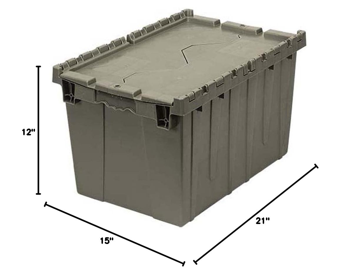 Quantum Storage Systems, QDC2115-12, Attached Lid Container, 1.67 Cu Ft, Gray, 21" x 15" x 12", Other