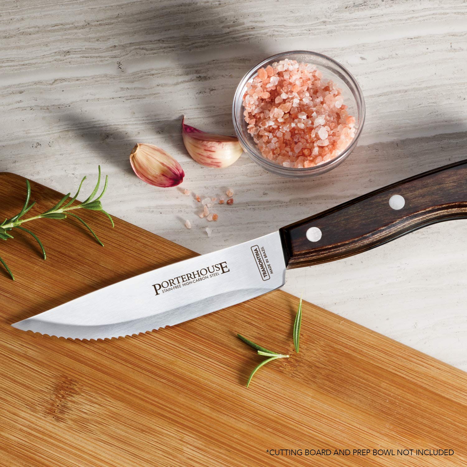 Tramontina Steak Knife Set Stainless Steel 8-Piece Dark Walnut, 80000/545DS