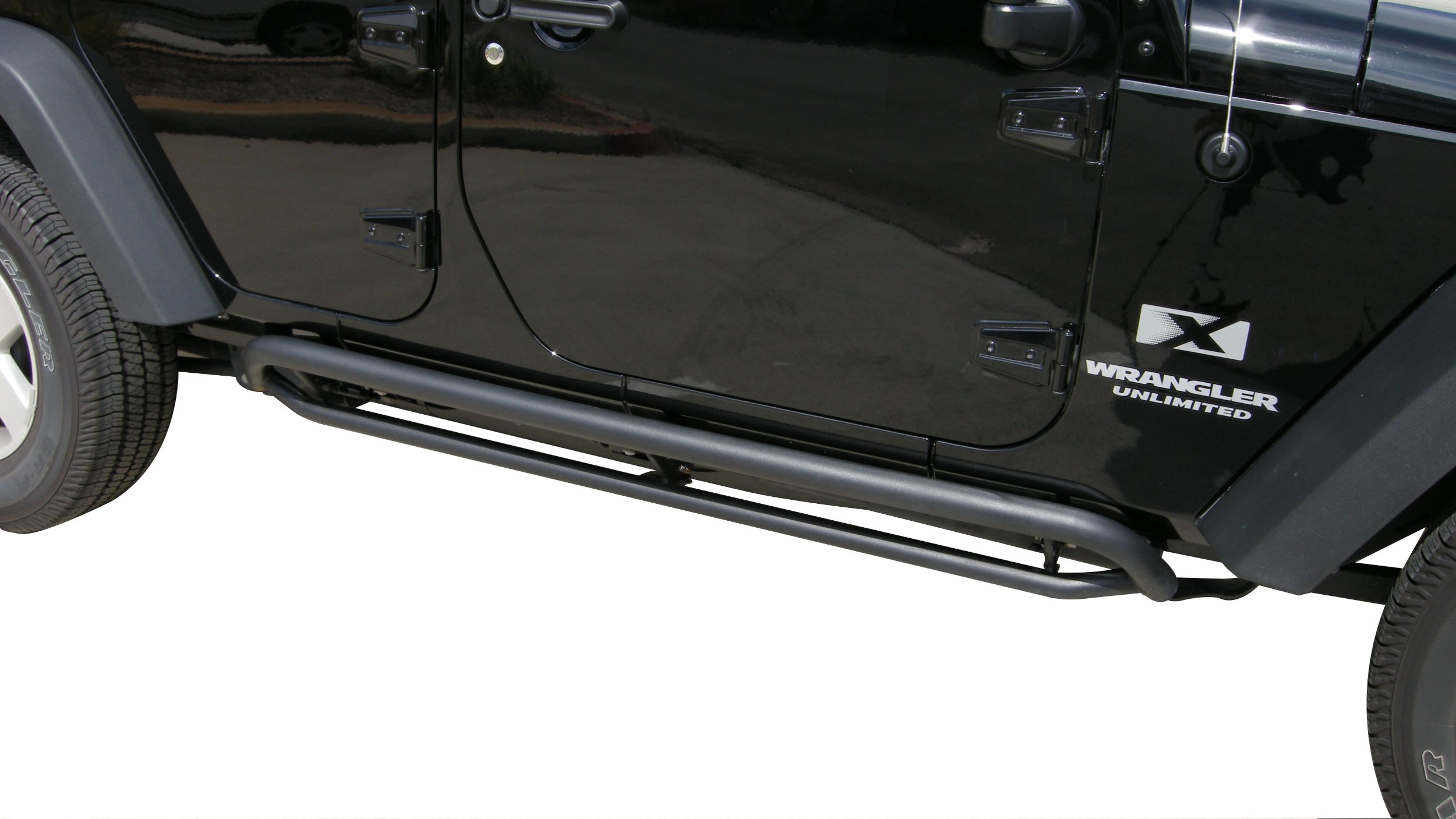 Rampage SRS Side Bar Retractable Rockguard Steps | Pair, Steel, Textured Black | 88732 | Fits 2007 - 2018 Jeep Wrangler JK 4-Door