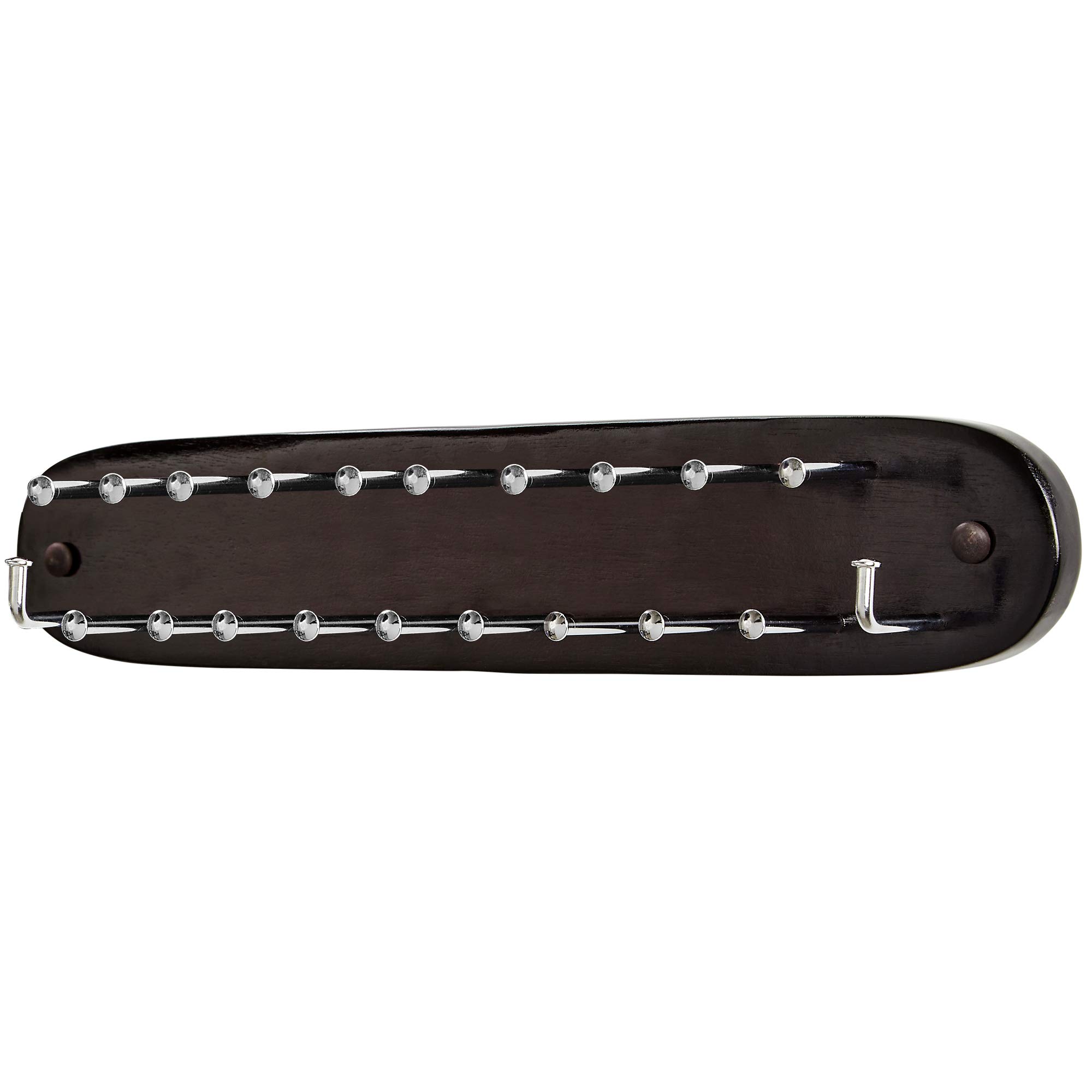 Richards Homewares Wall Mounted Tie, Belt and Scarf Hanger, Holds Up to 21-Ties, Natural Wood