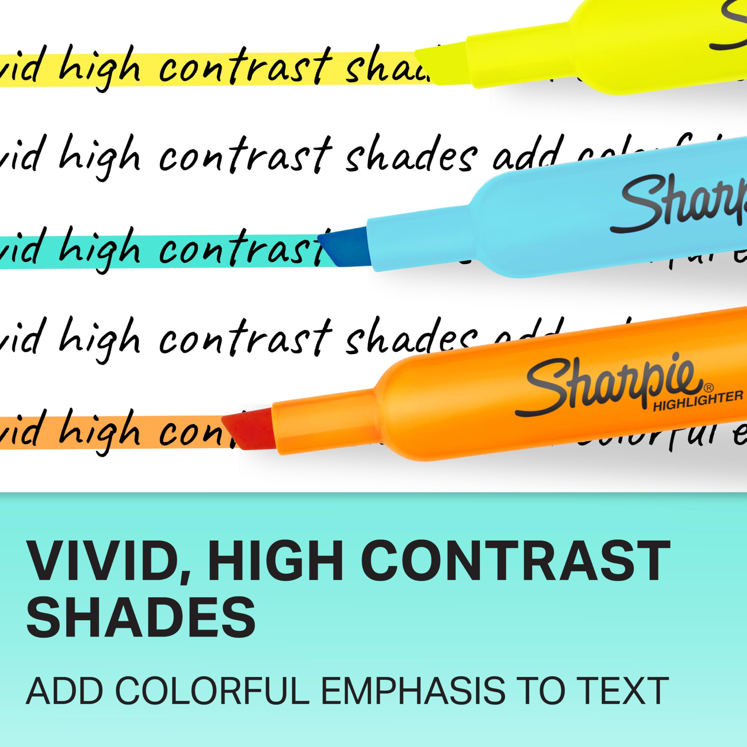 SHARPIE Tank Style Highlighters, Chisel Tip, Assorted, 12 Count