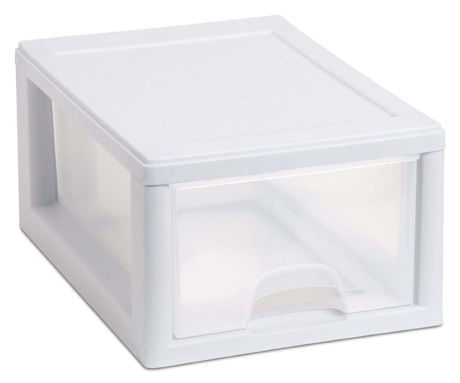 Sterilite 20518006 6 Quart/5.7 Liter Stacking Drawer, White Frame with Clear Drawer,(pack of 6)