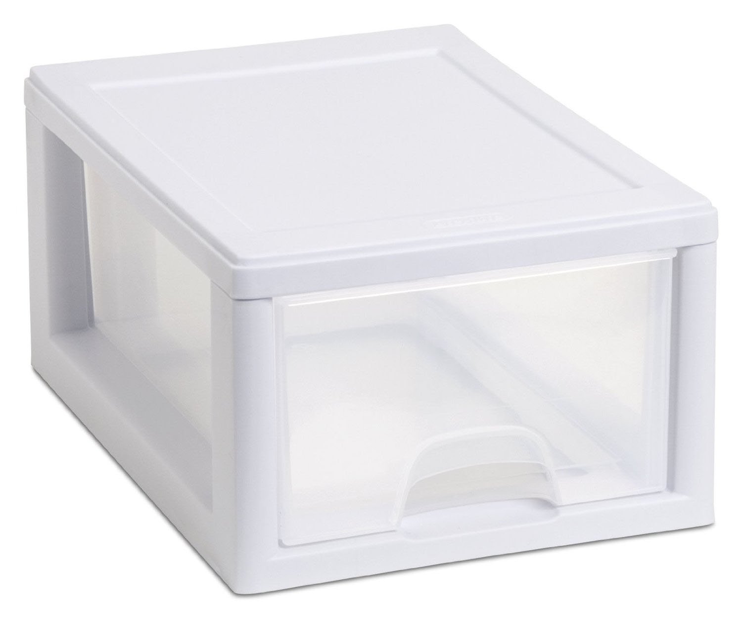 Sterilite 20518006 6 Quart/5.7 Liter Stacking Drawer, White Frame with Clear Drawer,(pack of 6)