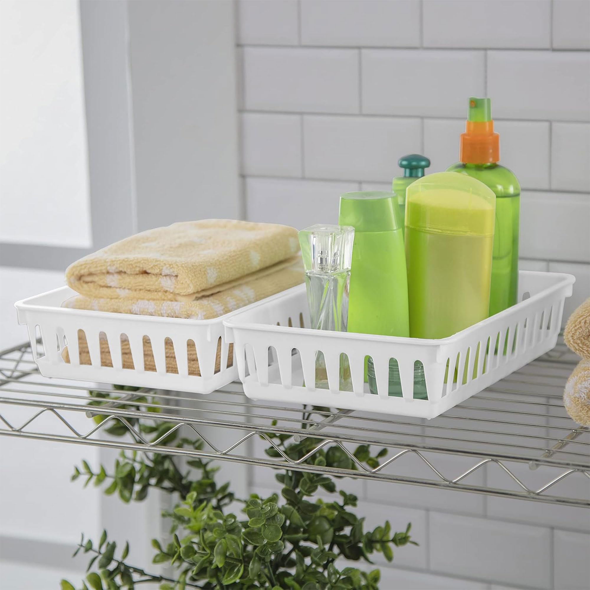 Sterilite 16068024 Storage Tray, White, 24-Pack