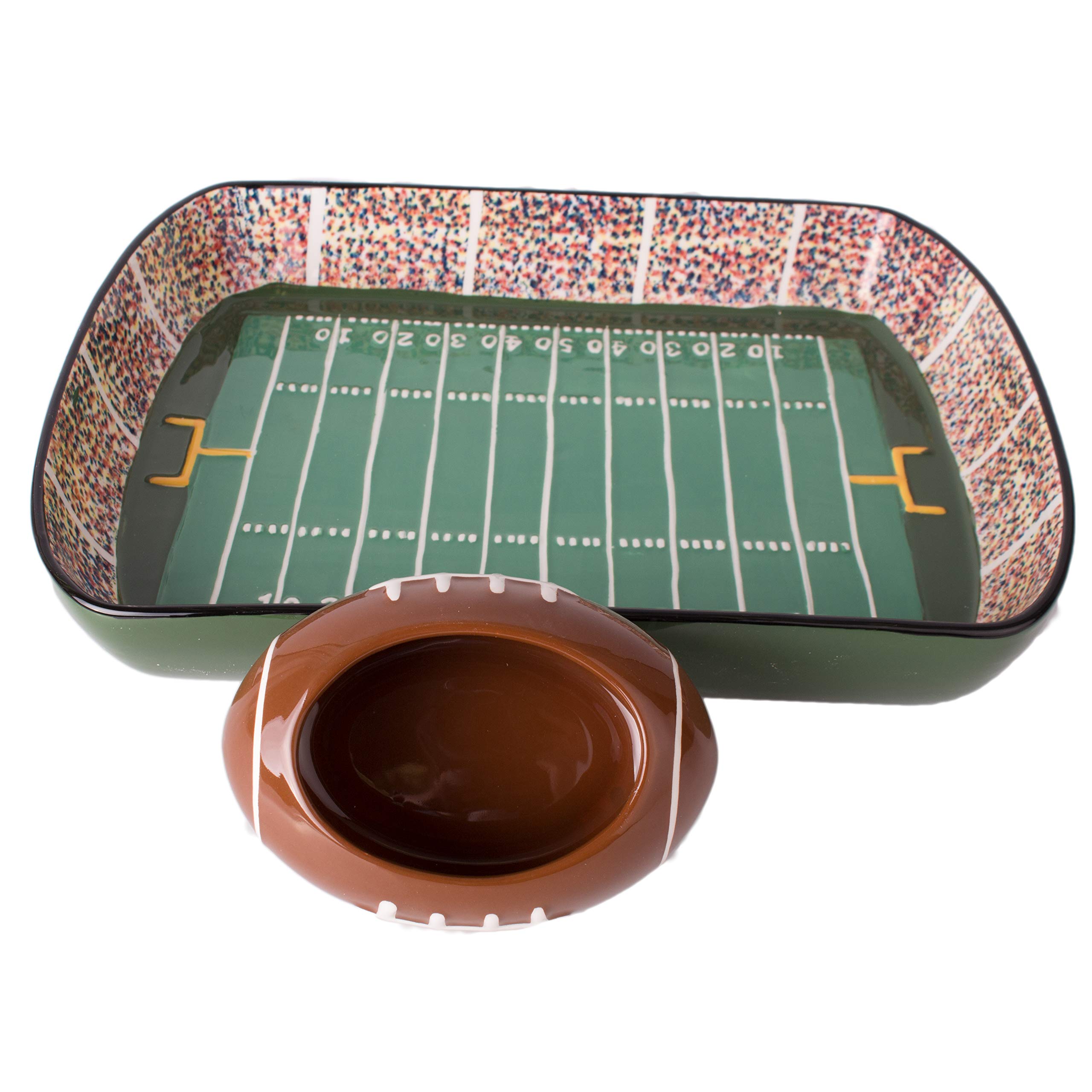 Burton and Burton Ceramic Football Stadium Chip and Dip Serving Set