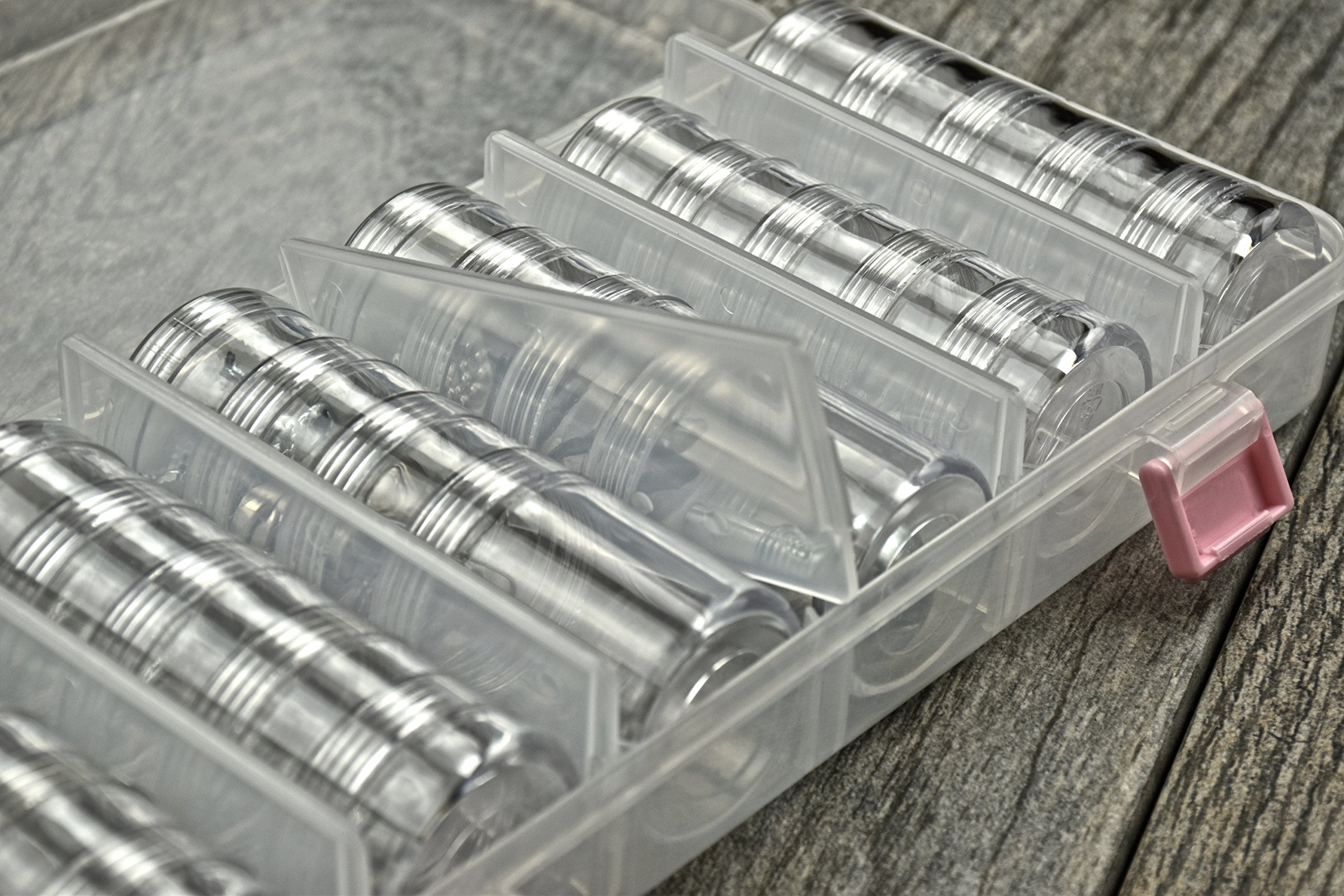 SE 28-in-1 Round Containers Inside a Plastic Storage Box with Stackable Screw-On Lids - 87138DB