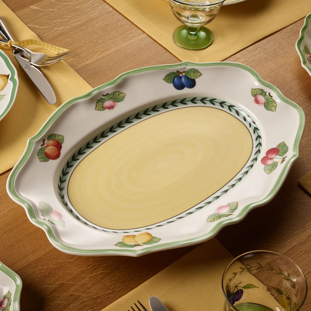 Villeroy & Boch French Garden Fleurence Oval Platter, 17.25 in, White/Multicolored