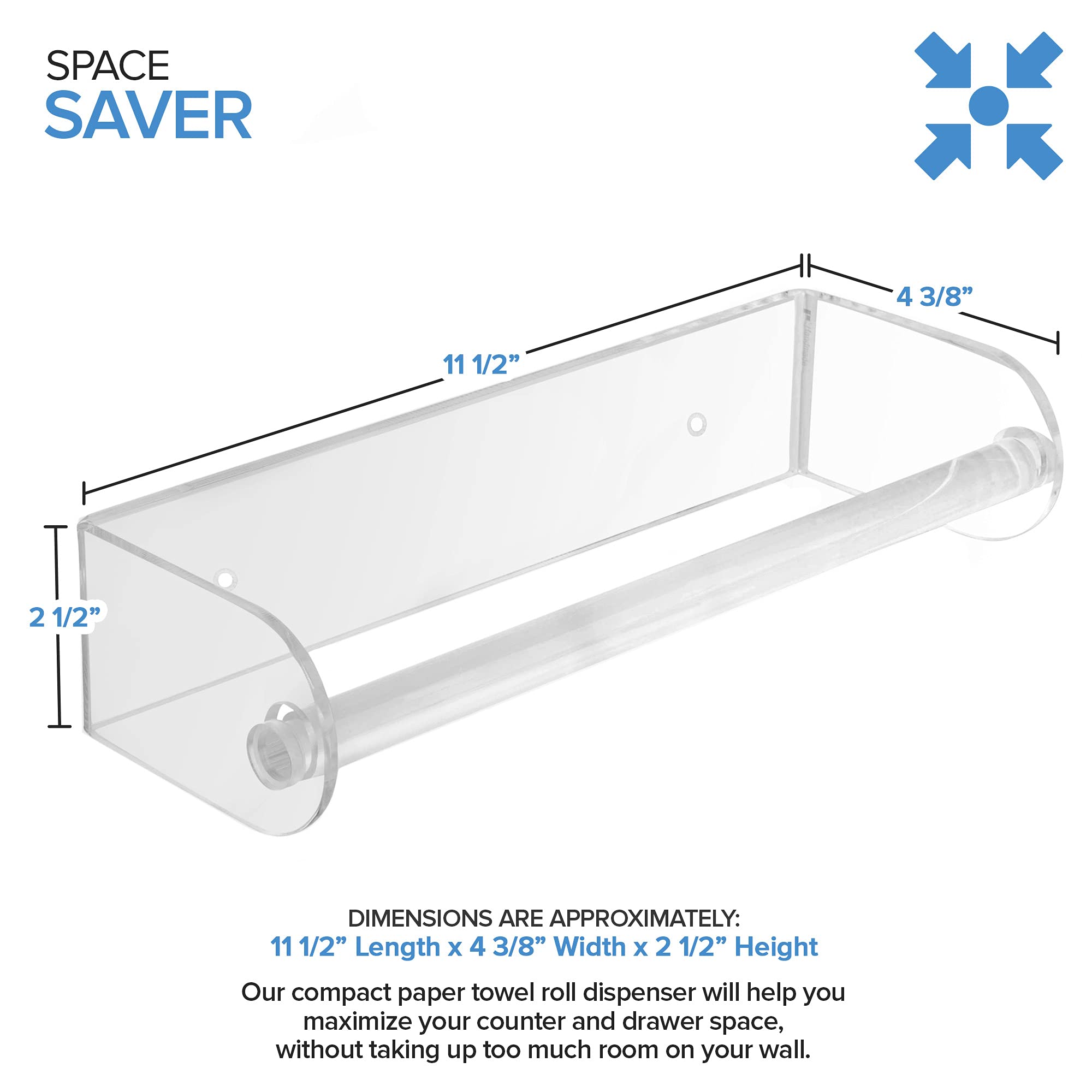 Acrylichomedesign Wall Mount Acrylic Paper Towel Holder,Clear