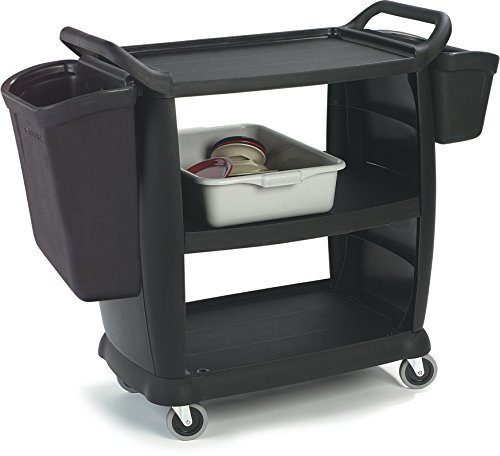 CFS CC11TH03 Trash Bin for Bussing Cart, 7 gal Capacity, 22" Height, 18" Width, 12.25" Length, Polyethylene (PE), Black
