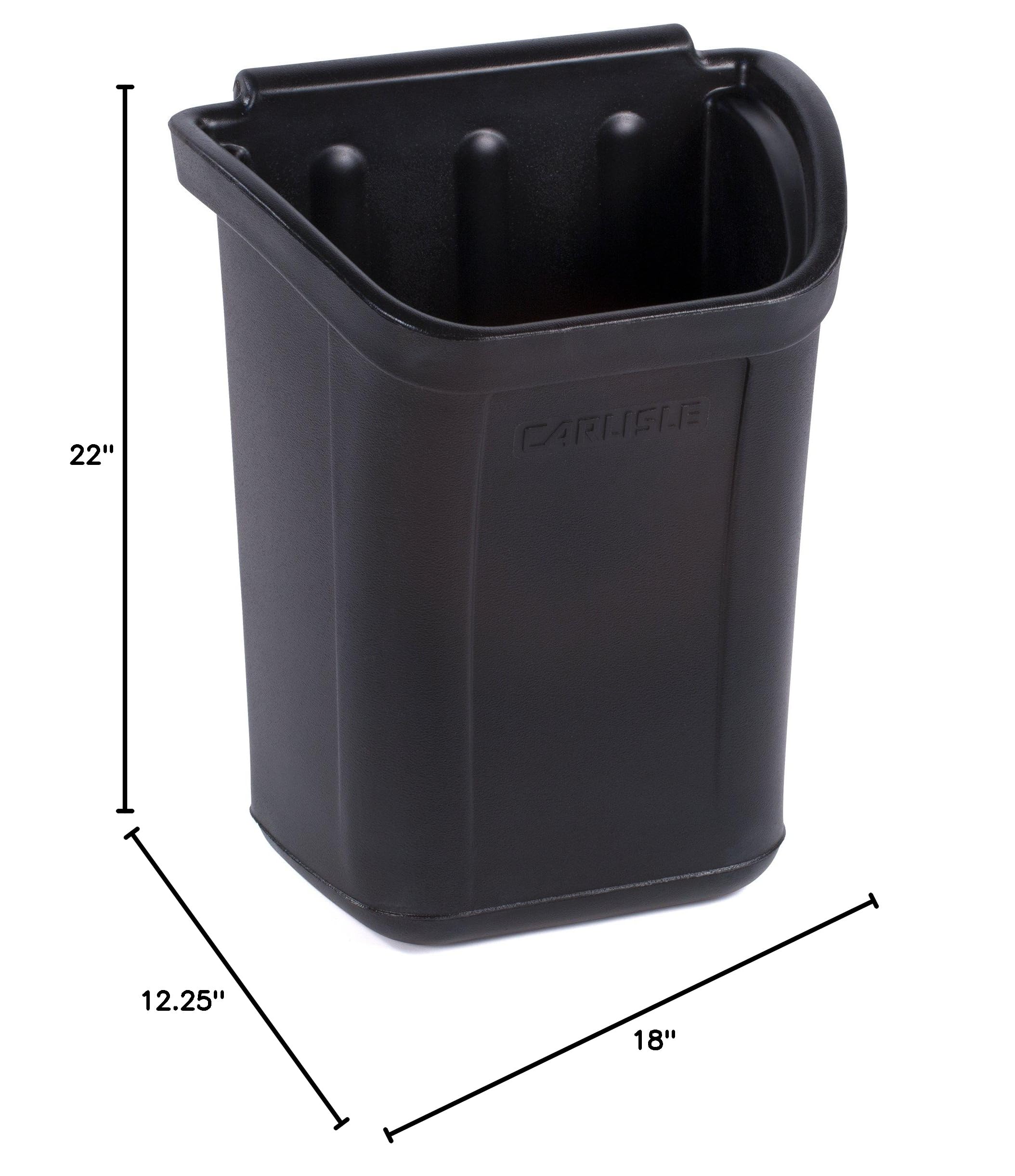 CFS CC11TH03 Trash Bin for Bussing Cart, 7 gal Capacity, 22" Height, 18" Width, 12.25" Length, Polyethylene (PE), Black