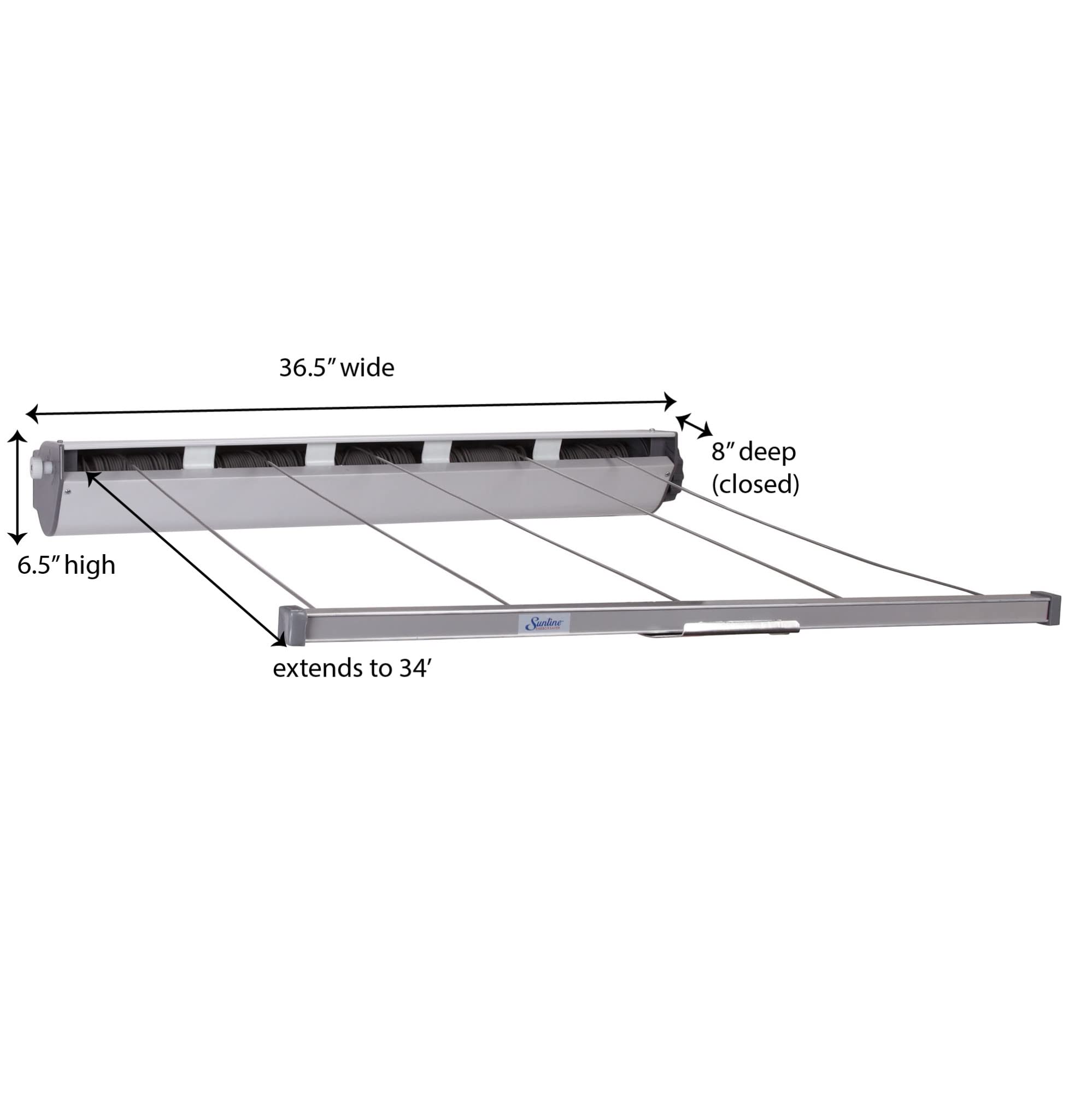 Household Essentials 17145-1 Retractable Clothesline 5-Line Dryer | Indoor or Outdoor Use | Hang Wet or Dry Laundry