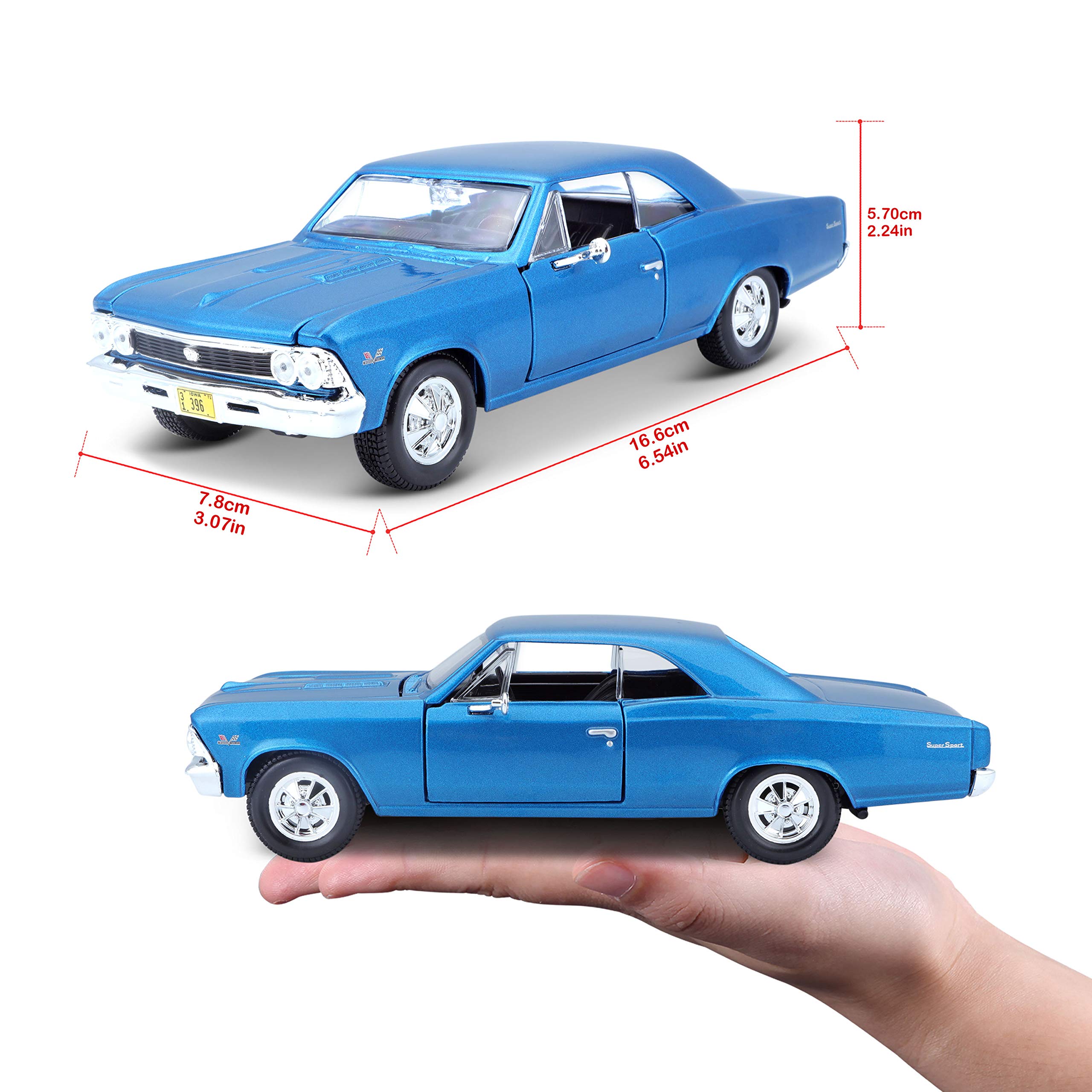 Maisto 1:24 1966 Chevy Chevelle SS 396 Model Car, Multicolor