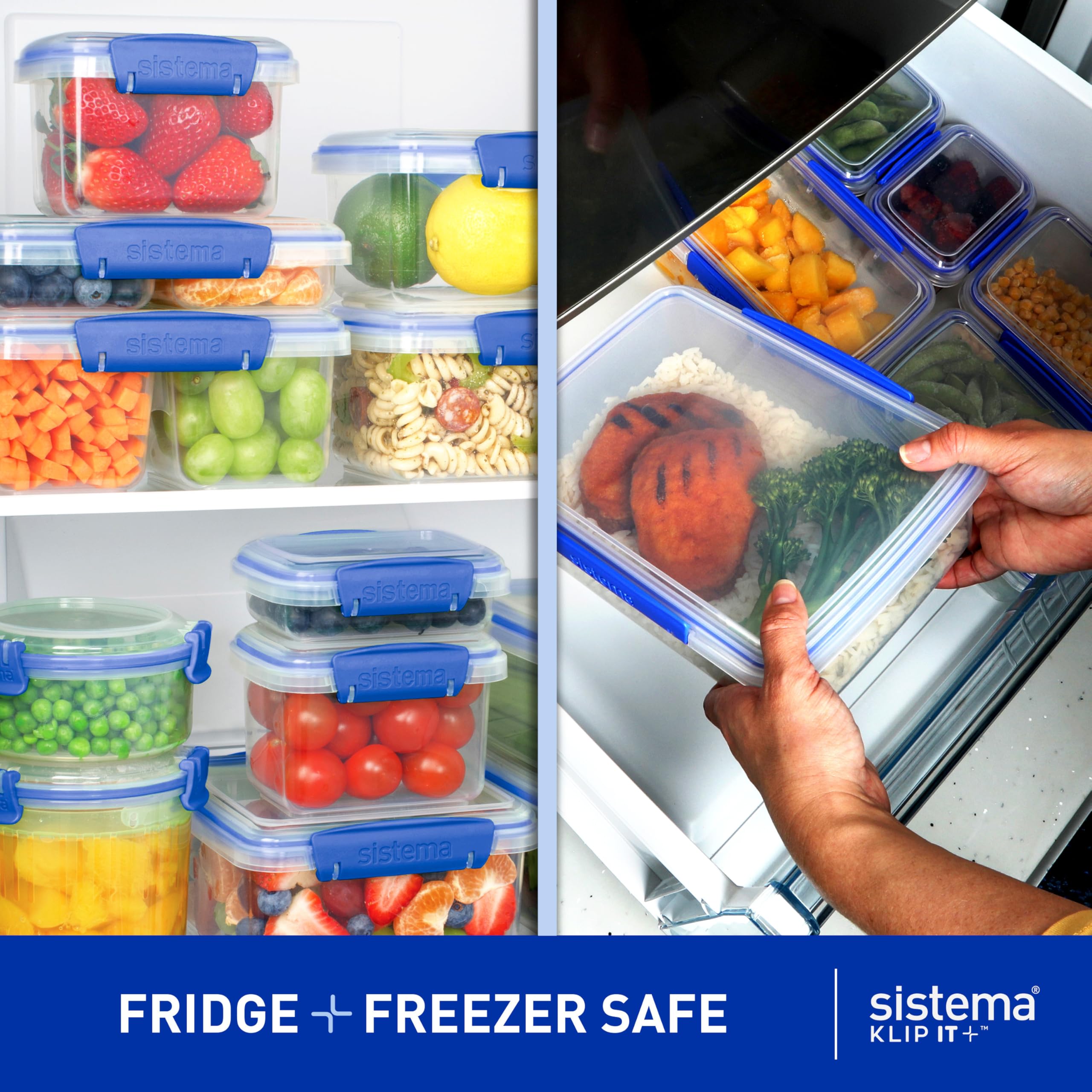 Sistema 1700 Klip It Collection Rectangle Food Storage Container, 2 Liter/67.6 Ounce