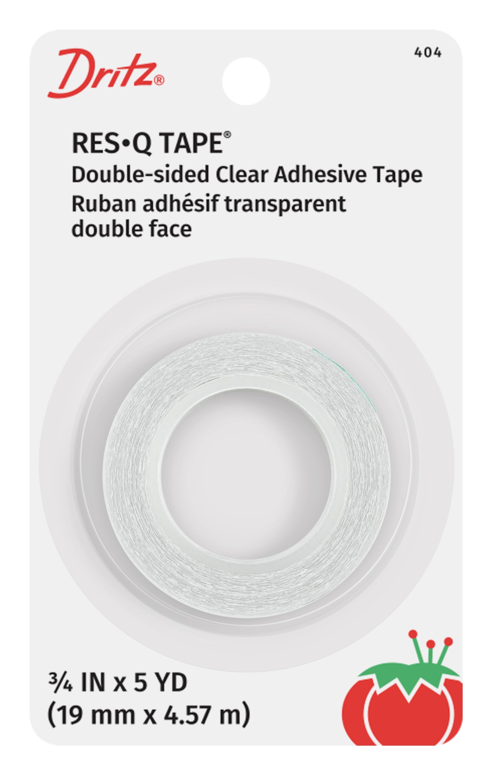 Dritz Res-Q, 3/4" x 5-Yards, Double-Sided, Clear Adhesive Tape, 3/4-Inch