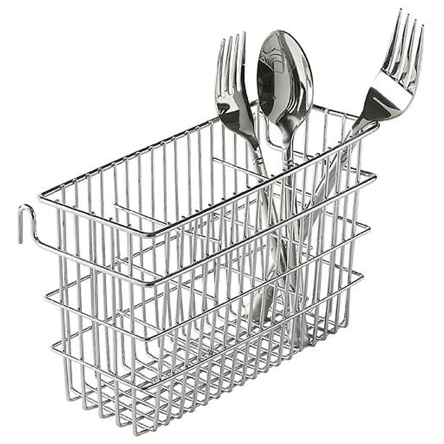 Utensil Drying Rack, 3 Compartments, Chrome