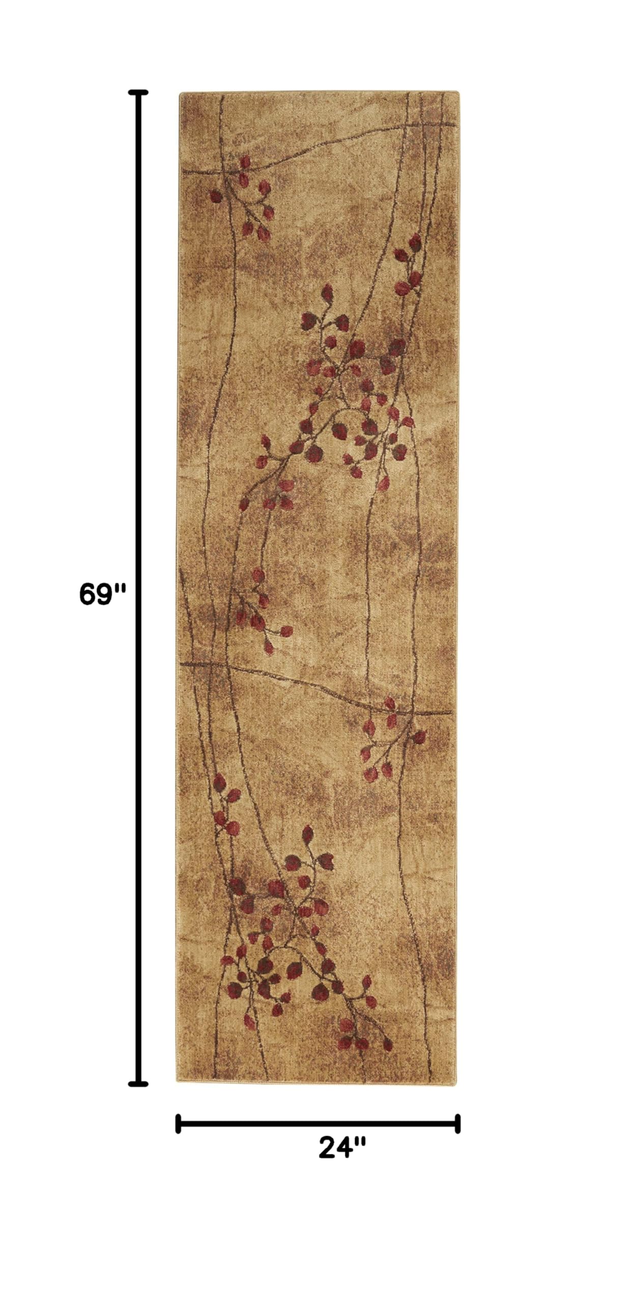 Nourison Somerset Rustic Latte 2' x 5'9" Area-Rug, Easy-Cleaning, Non Shedding, Bed Room, Living Room, Dining Room, Kitchen (2x6)