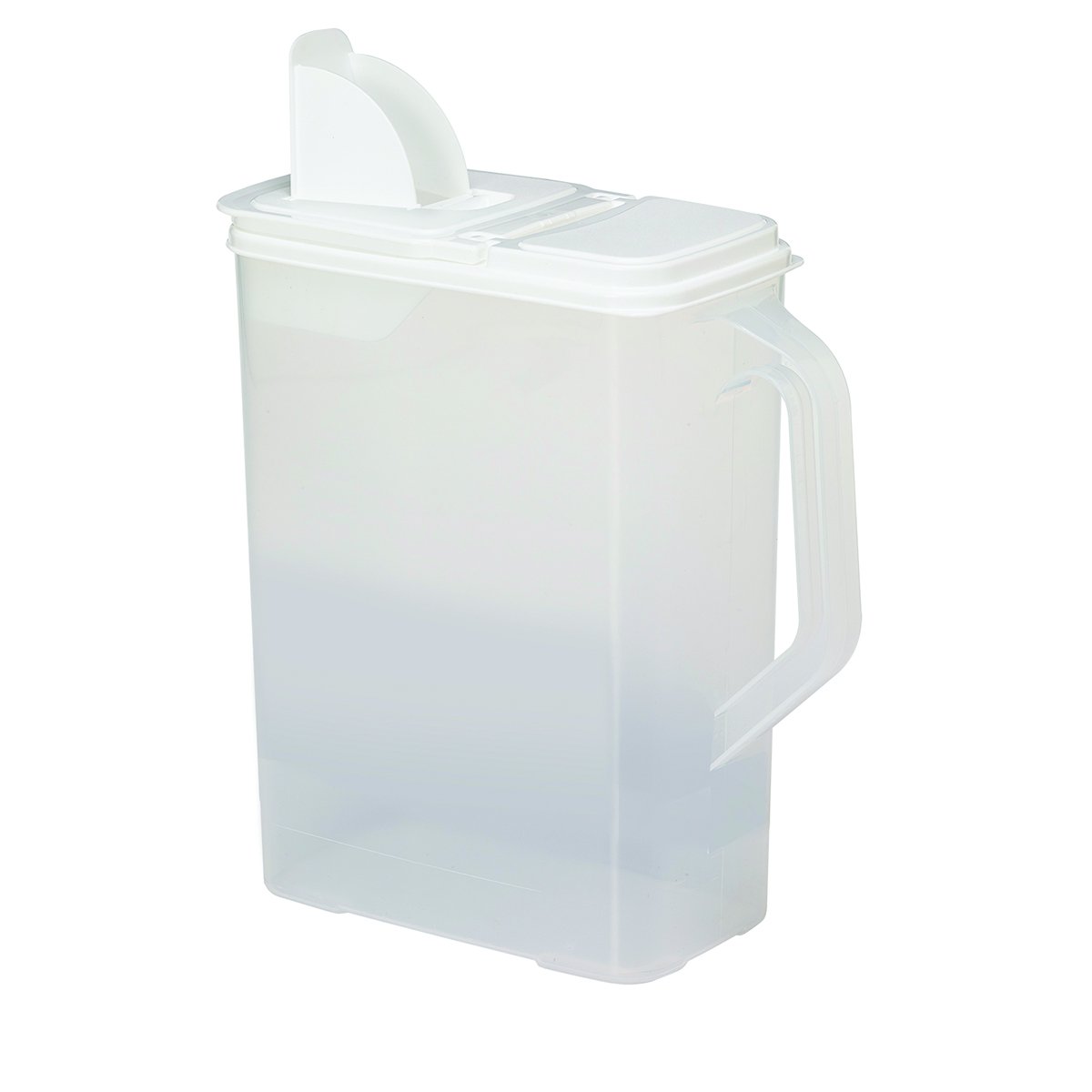 Buddeez Bulk Food Storage Container - 8 Quart All Purpose Clear & Large Pantry and Kitchen Organization and Storage - Cereal, Flour, Sugar, Rice Dispenser, EZ Grip Handle, EZ Pour Spout (White Lid)