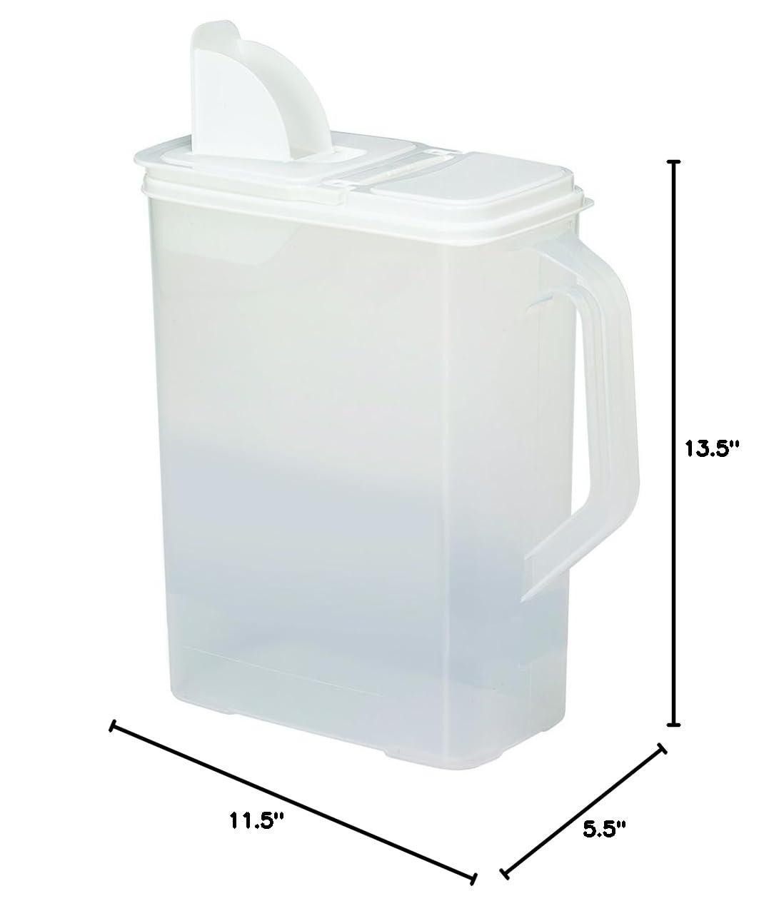 Buddeez Bulk Food Storage Container - 8 Quart All Purpose Clear & Large Pantry and Kitchen Organization and Storage - Cereal, Flour, Sugar, Rice Dispenser, EZ Grip Handle, EZ Pour Spout (White Lid)