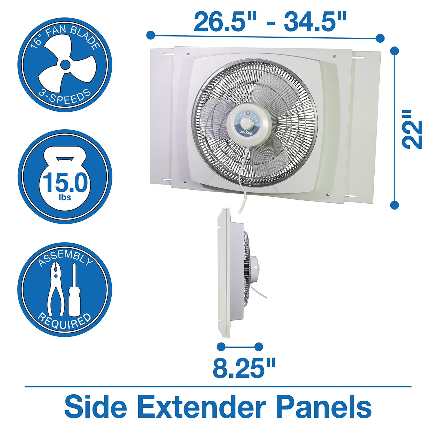 Air King 9155 Window Fan, 16-Inch,White