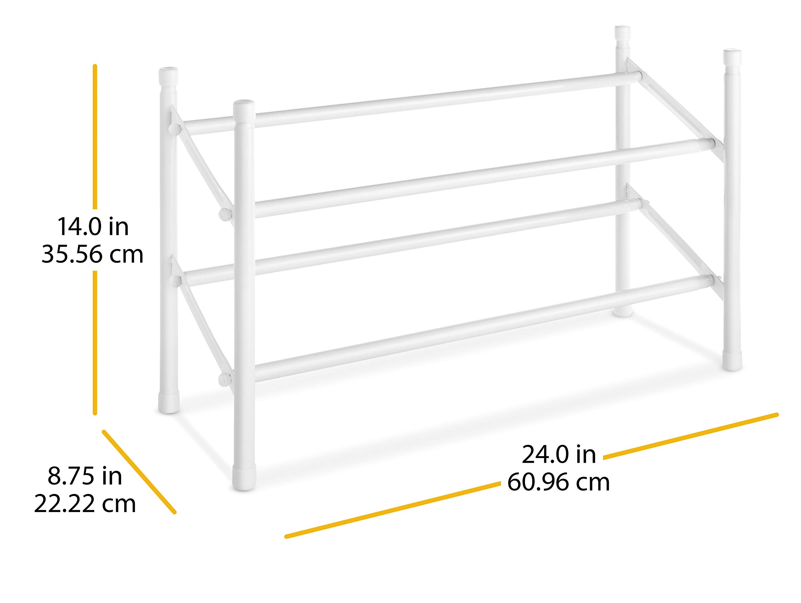 Whitmor, White 2-Tier Expandable and Stackable Shoe Rack