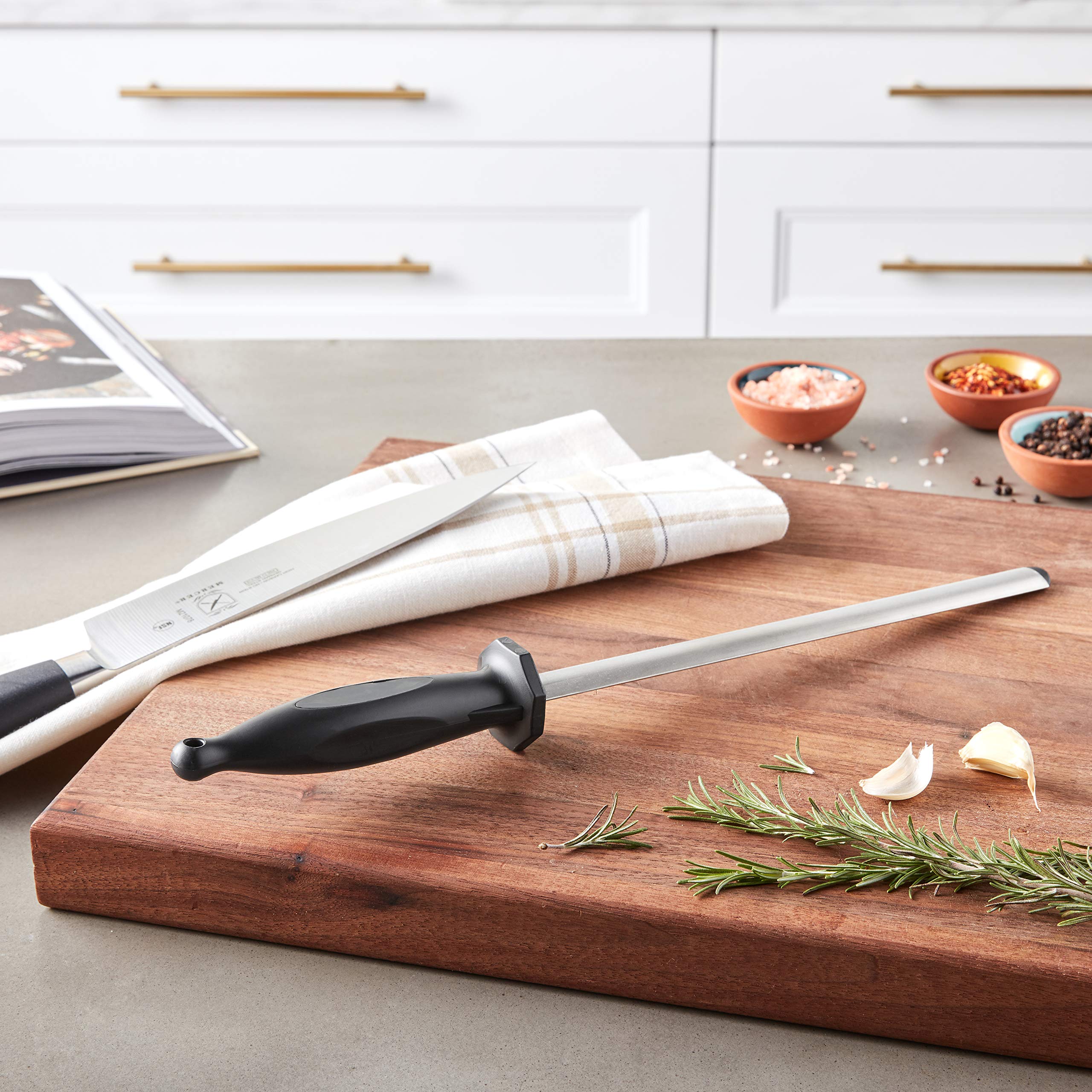 Mercer Culinary-M15910 Diamond Honing Steel, 10 Inch,Black