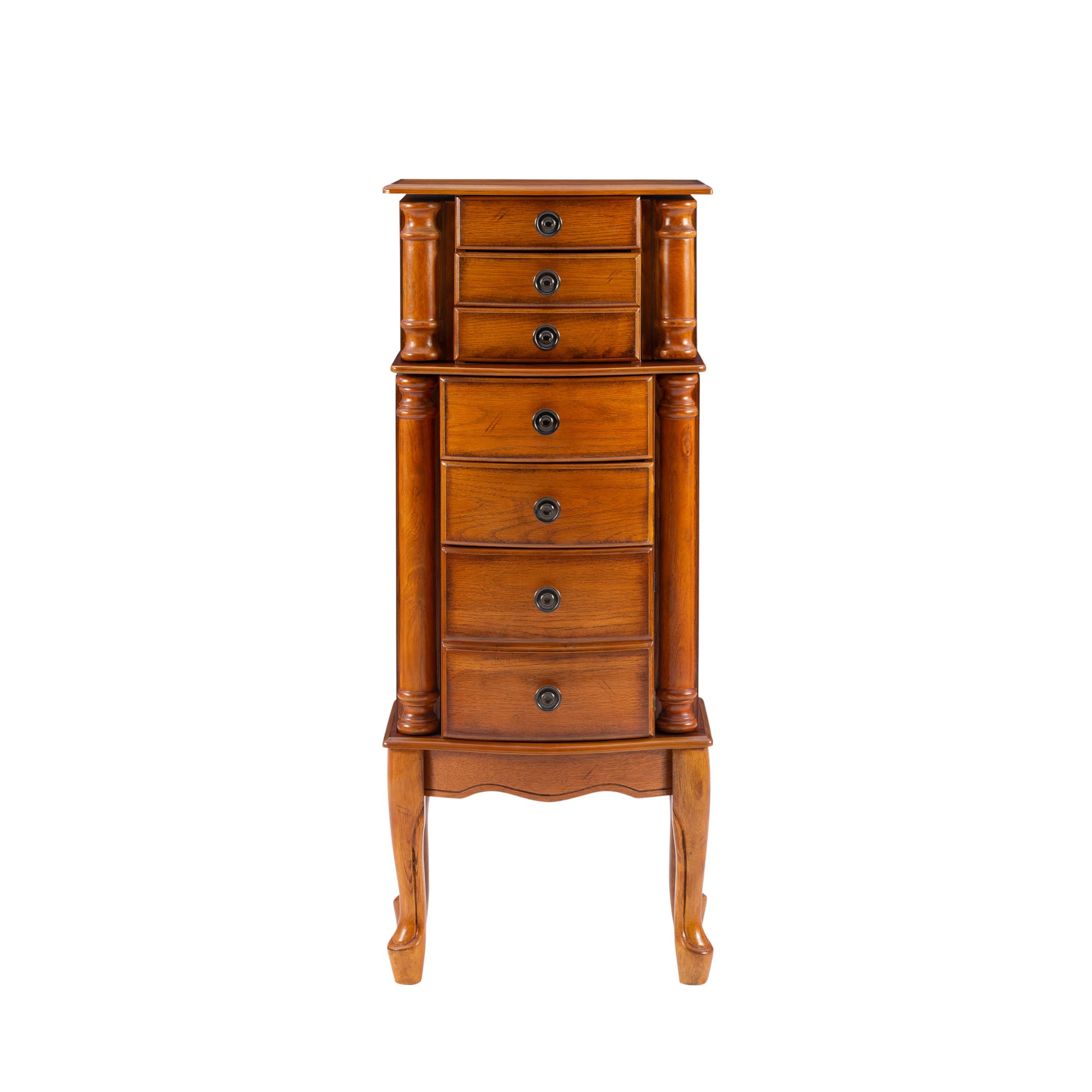 Powell Furniture Powell Jewelry Armoire, Distressed Woodland Oak Black Lining