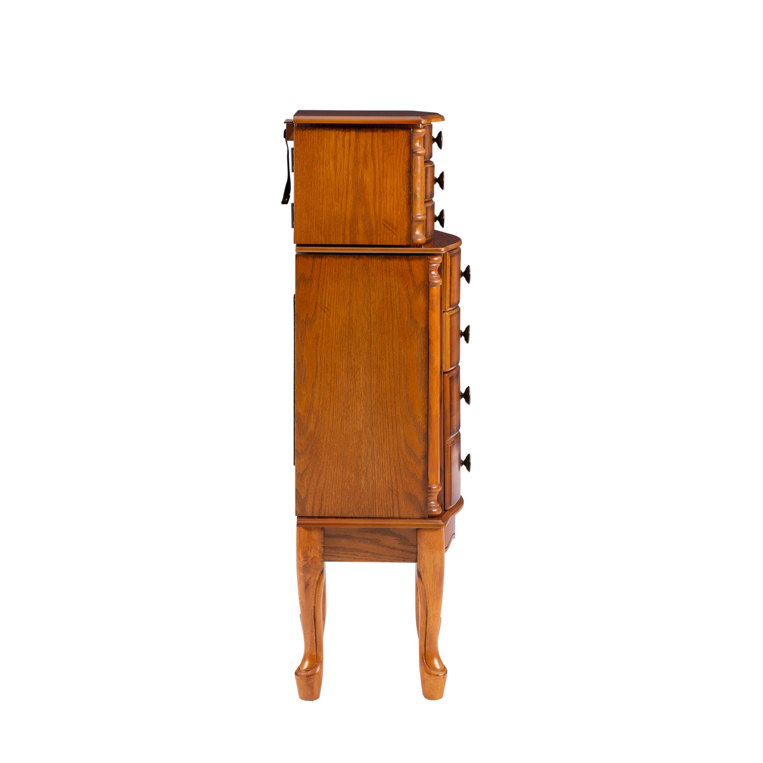 Powell Furniture Powell Jewelry Armoire, Distressed Woodland Oak Black Lining
