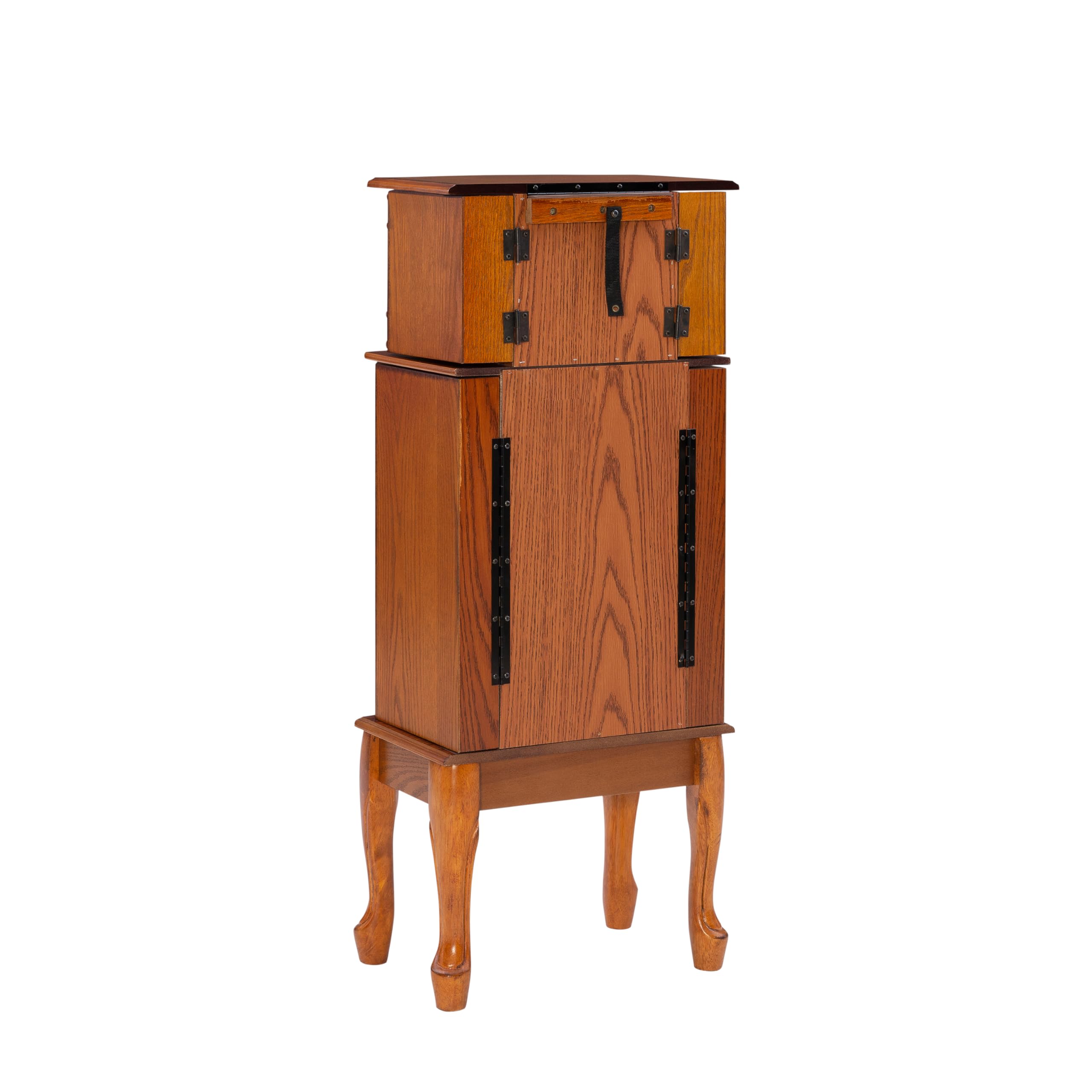 Powell Furniture Powell Jewelry Armoire, Distressed Woodland Oak Black Lining