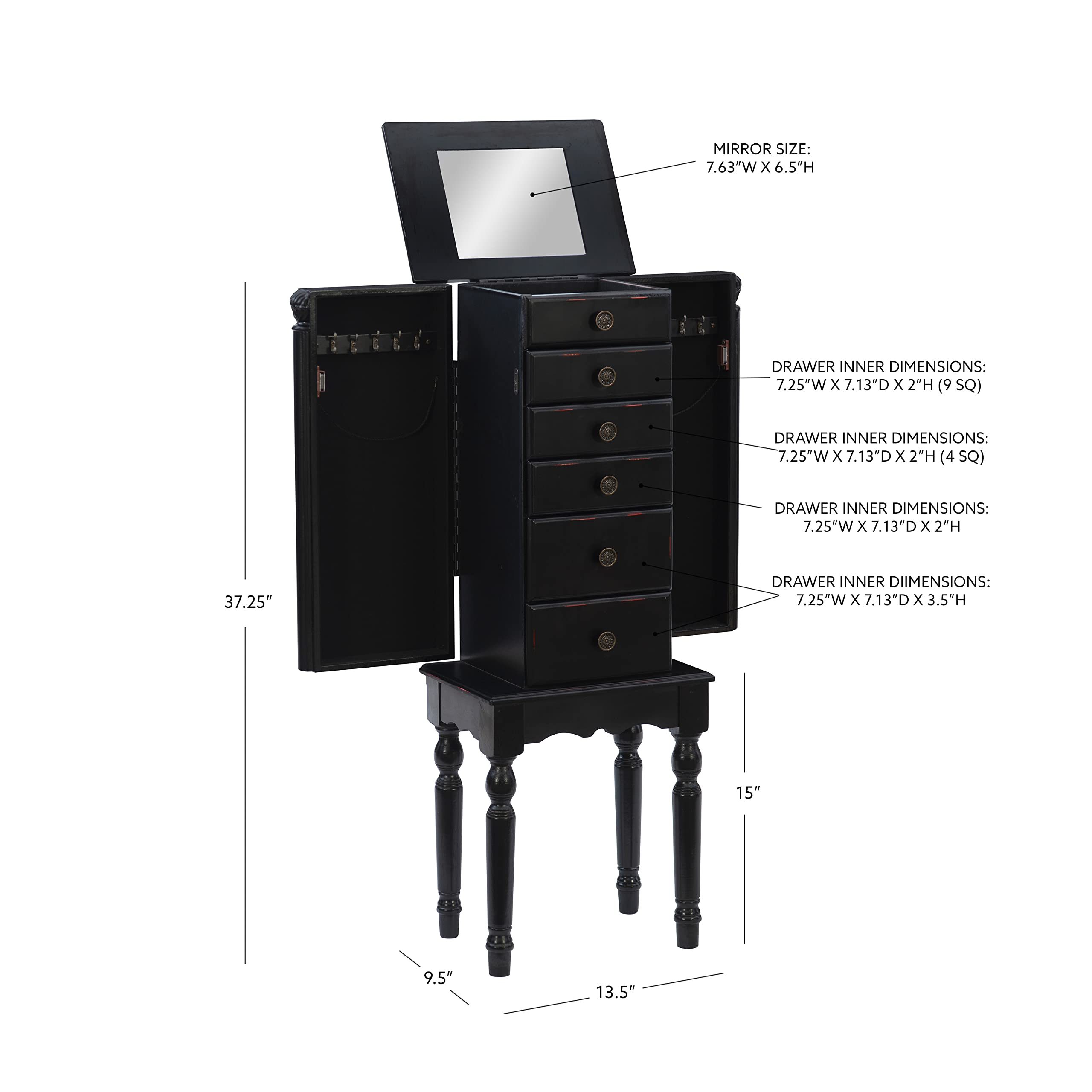 Powell Ebony Jewelry Armoire