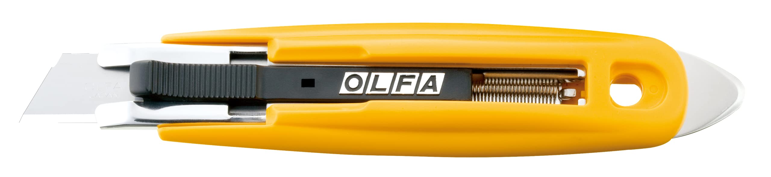 OLFA Self-Retracting Safety Utility Knife (SK-9) - Multi-Purpose Semi-Auto Box Cutter w/ Self Retractable Blade & Tape Splitter Pick, Replacement Blades: OLFA SKB-2, SKB-2S, RSKB, & HOB Safety Blades