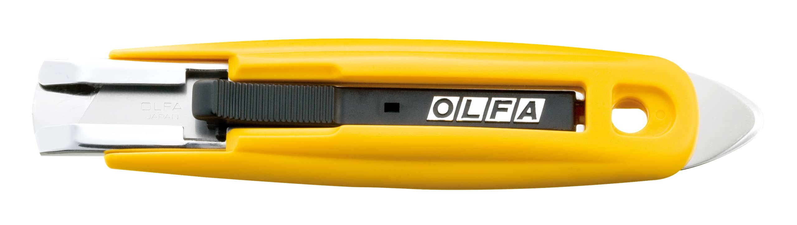 OLFA Self-Retracting Safety Utility Knife (SK-9) - Multi-Purpose Semi-Auto Box Cutter w/ Self Retractable Blade & Tape Splitter Pick, Replacement Blades: OLFA SKB-2, SKB-2S, RSKB, & HOB Safety Blades