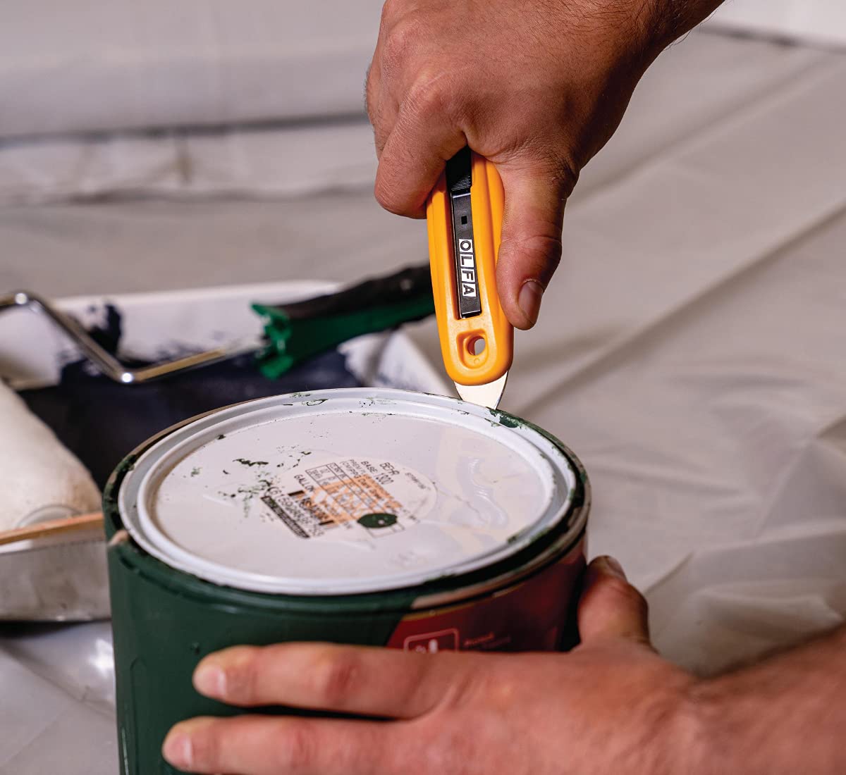 OLFA Self-Retracting Safety Utility Knife (SK-9) - Multi-Purpose Semi-Auto Box Cutter w/ Self Retractable Blade & Tape Splitter Pick, Replacement Blades: OLFA SKB-2, SKB-2S, RSKB, & HOB Safety Blades